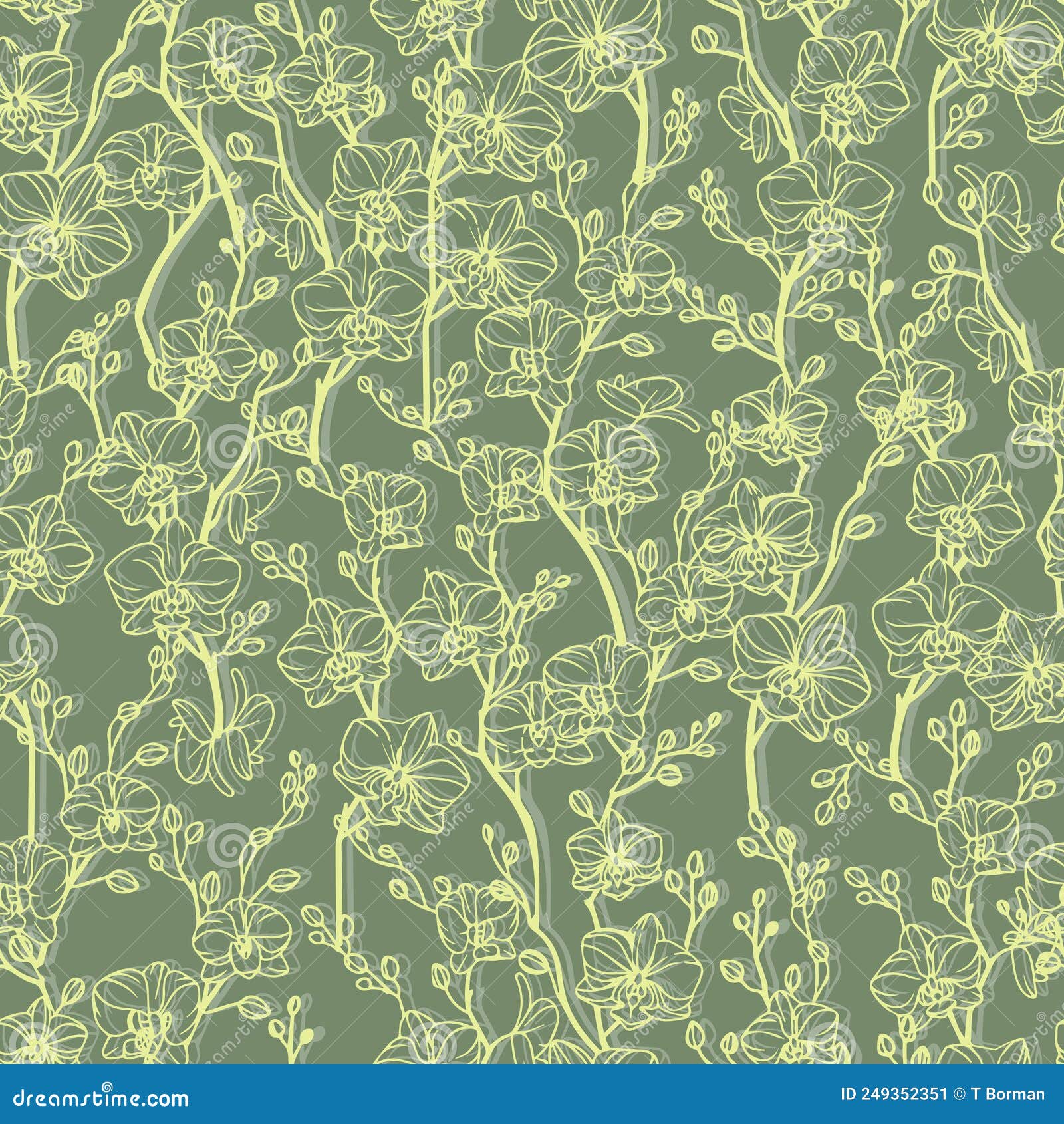 Orchid Seamless Pattern. Vector Illustration Stock Vector ...