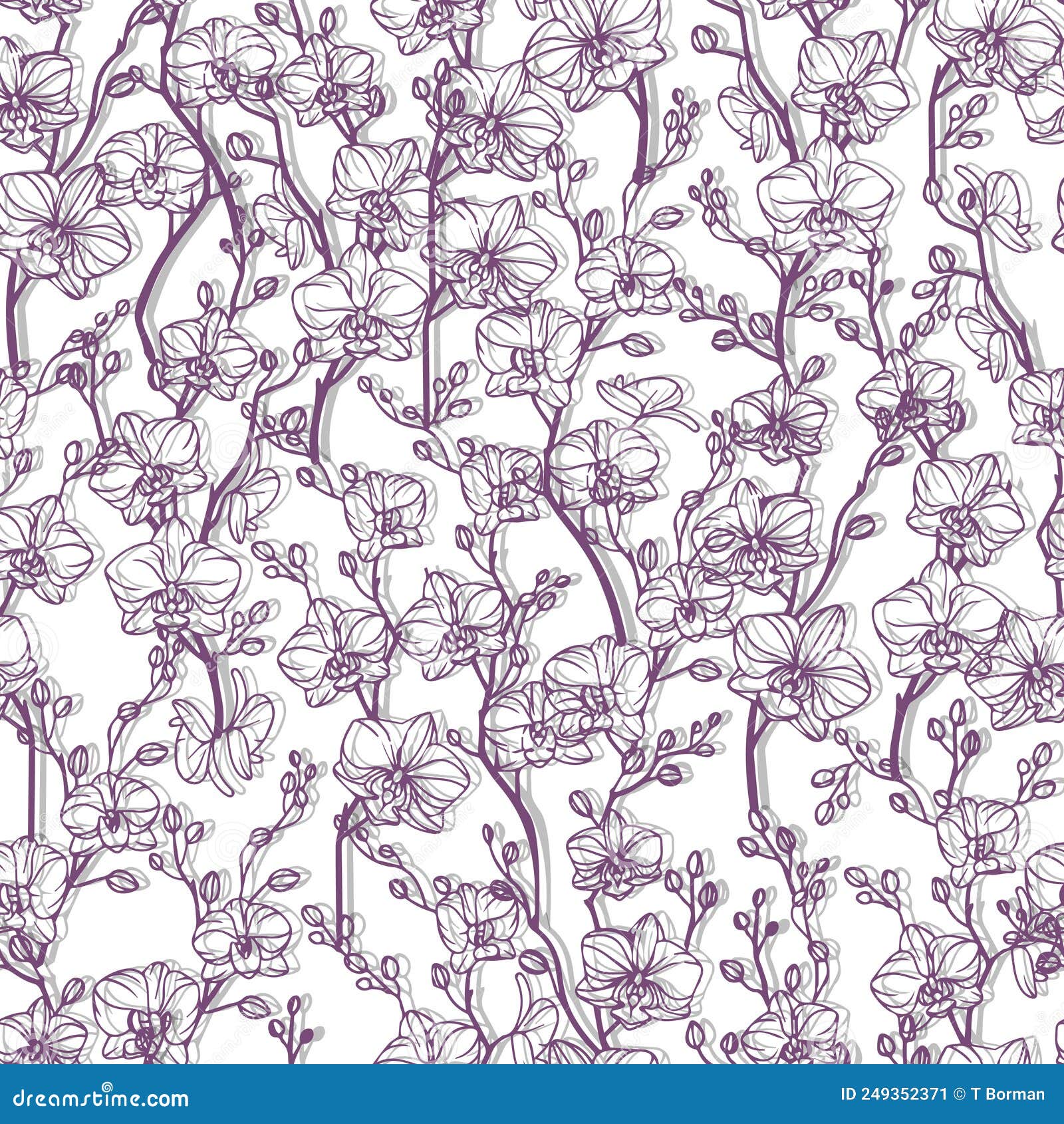 Orchid Seamless Pattern. Vector Illustration Stock Vector ...