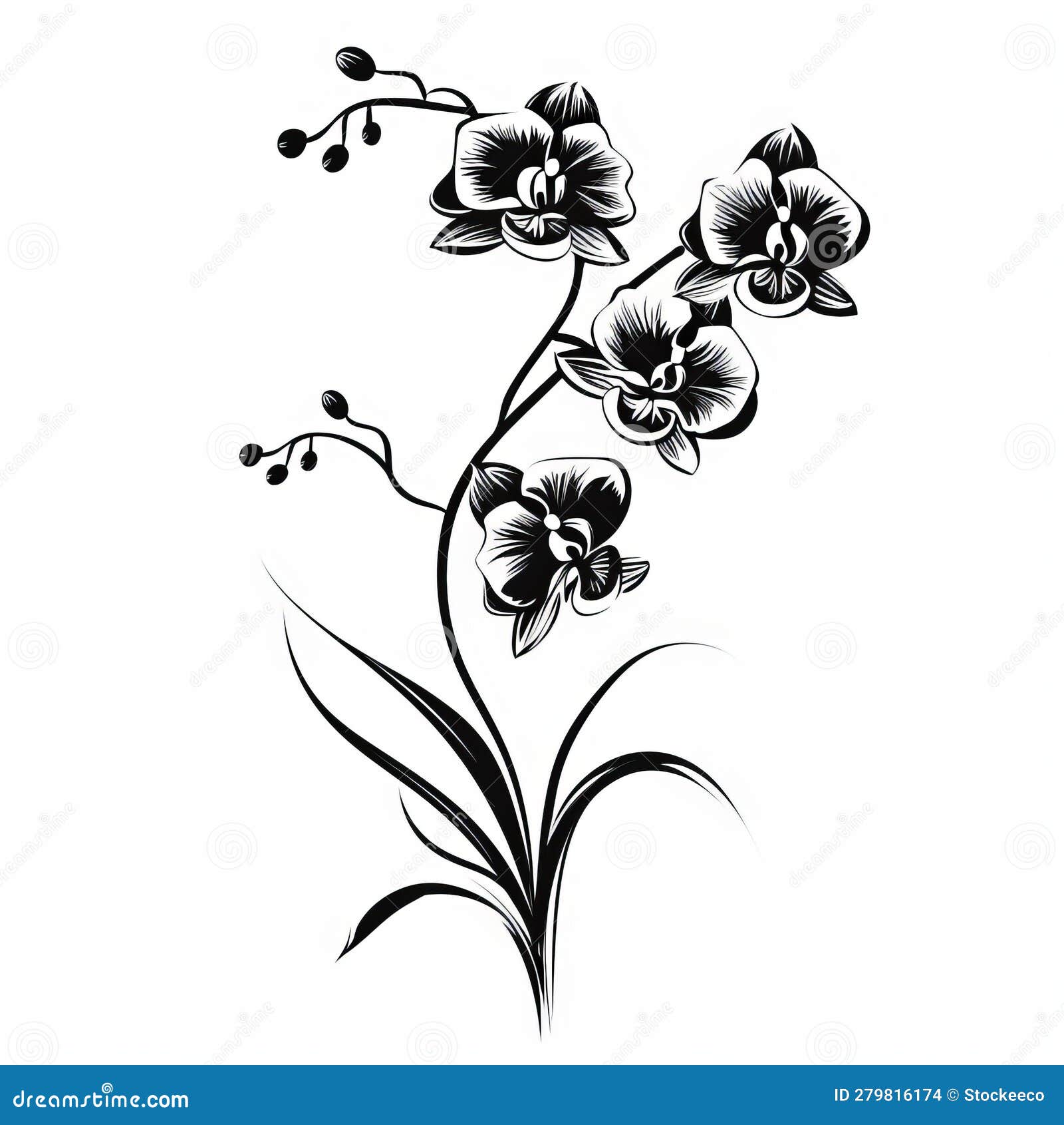 Orchid Silhouette Vector Free