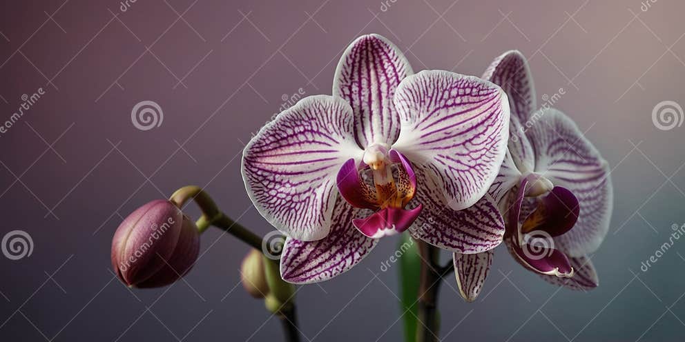 Orchid with Solid Color Background and Empty Copy Space. Stock ...