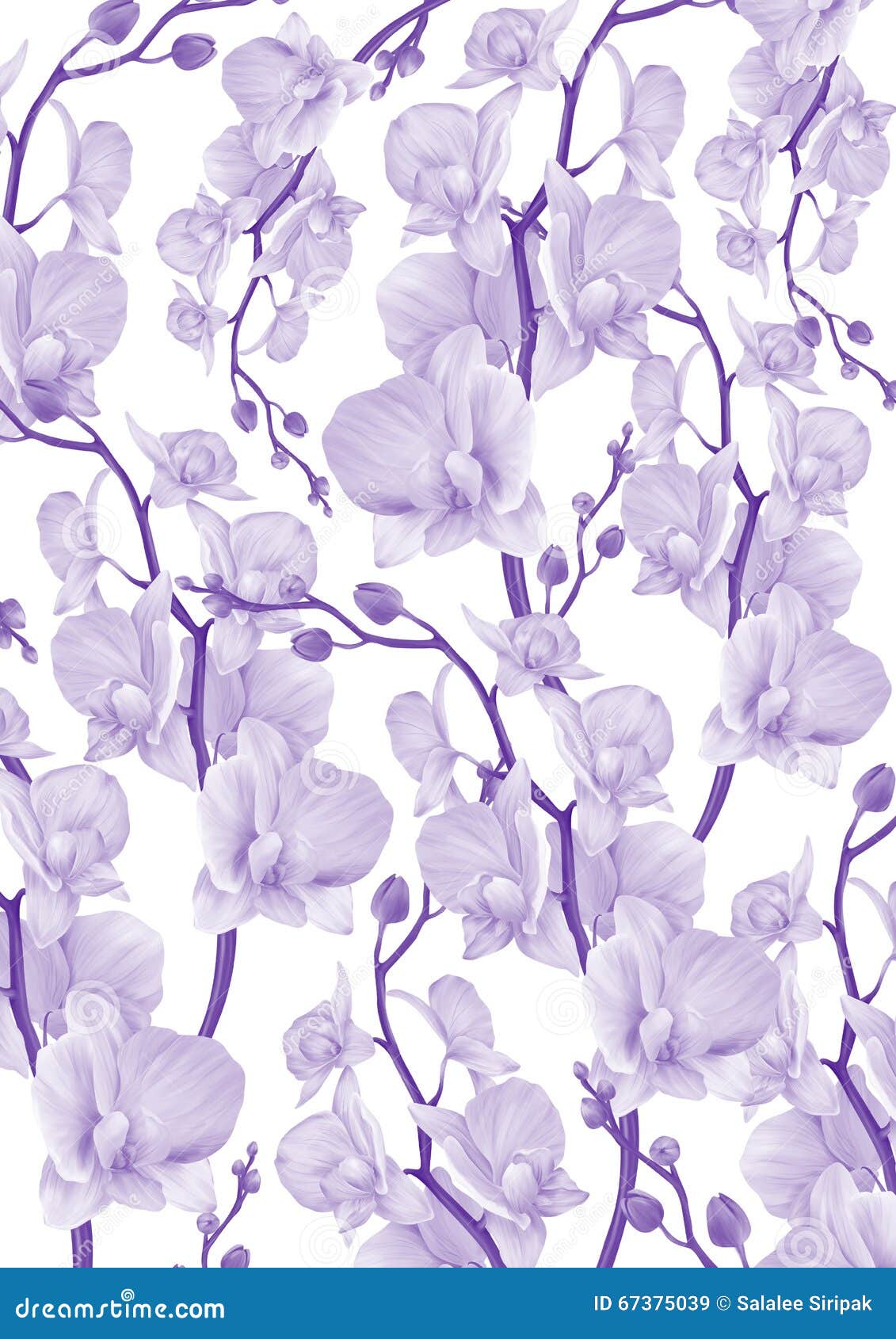 Orchids flowers pattern stock illustration. Illustration of paper ...