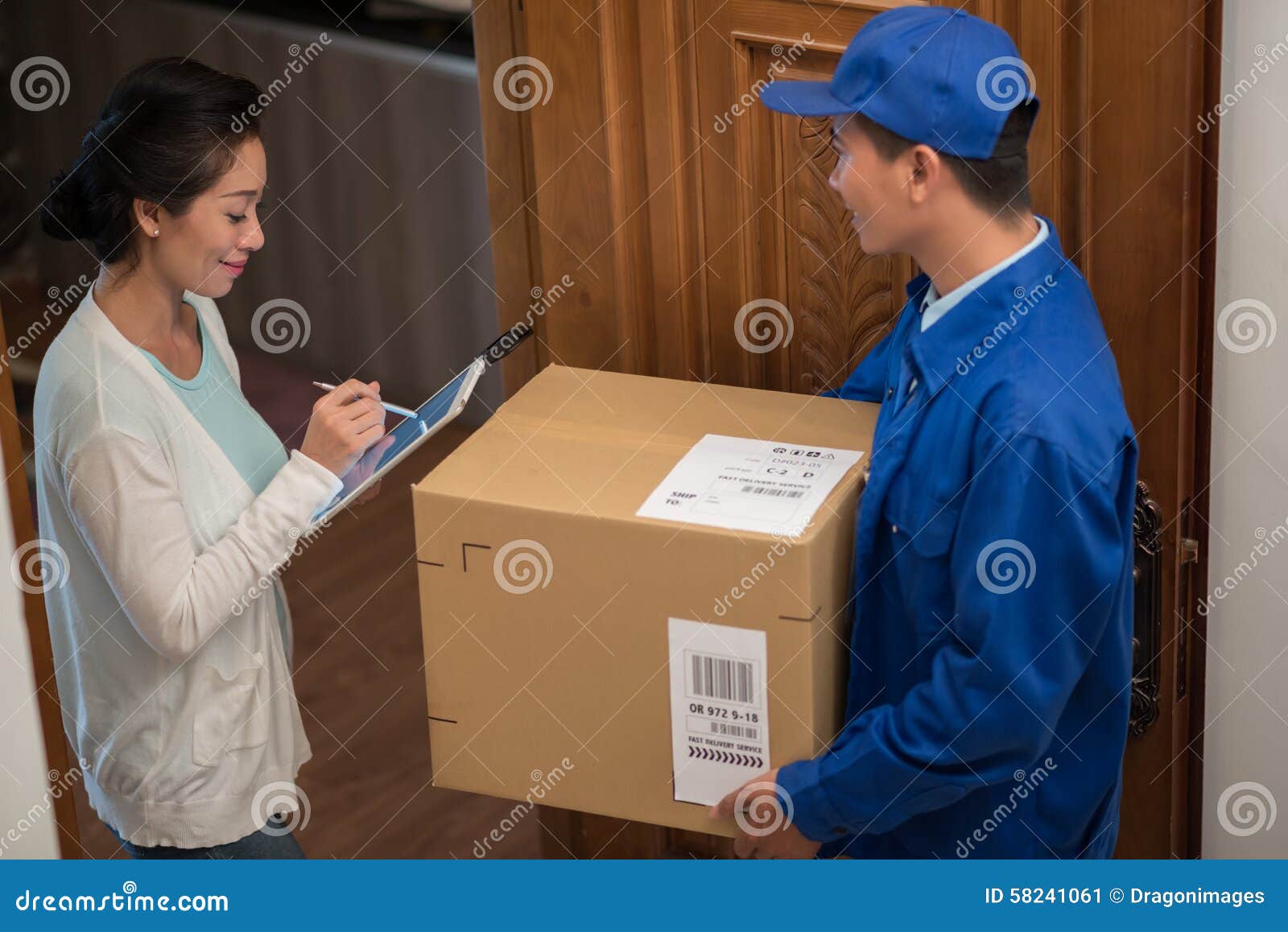 Orden de recepción imagen de archivo. Imagen de touchscreen - 58241061