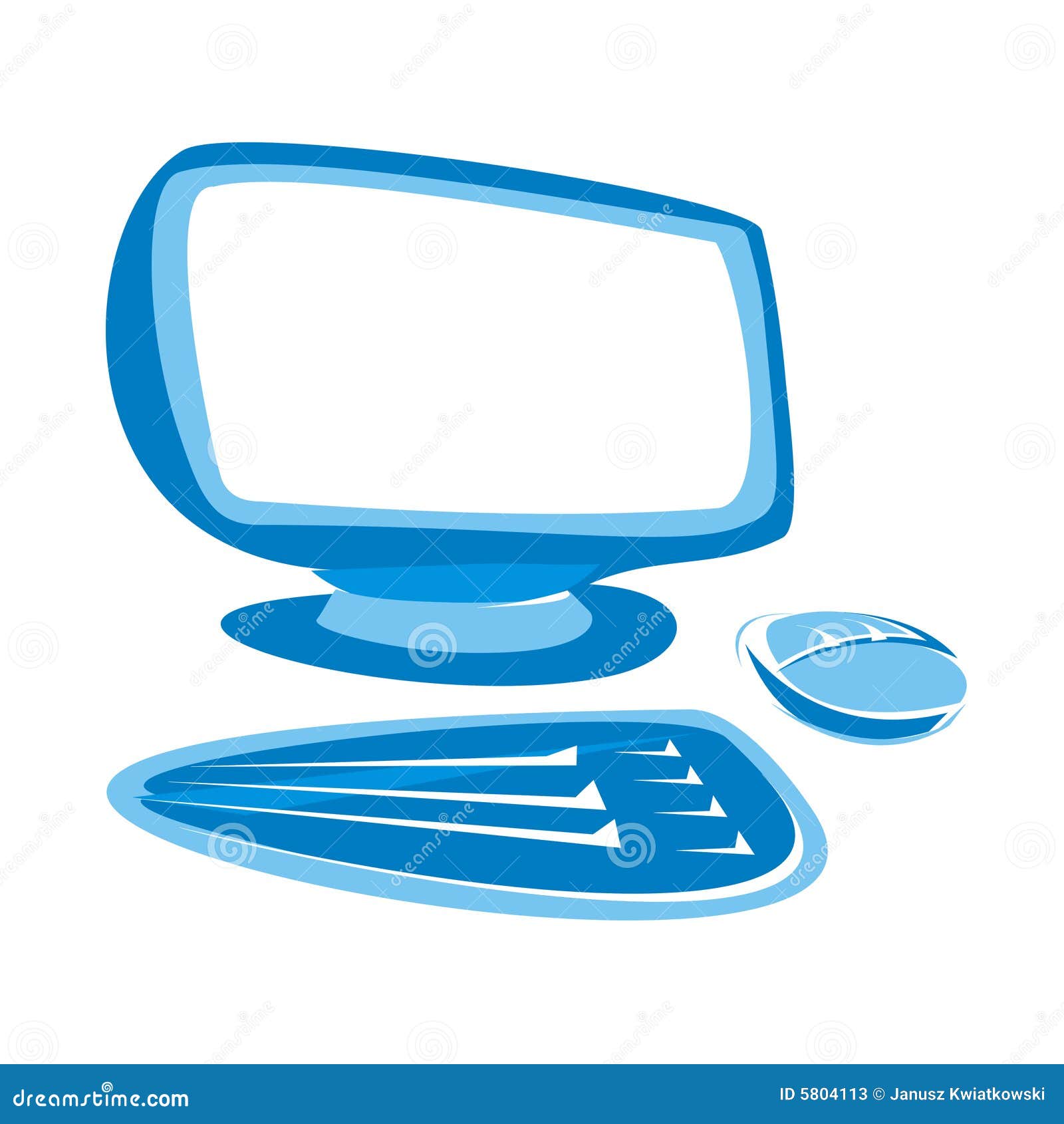 Ordenador azul stock de ilustración. Ilustración de video - 5804113