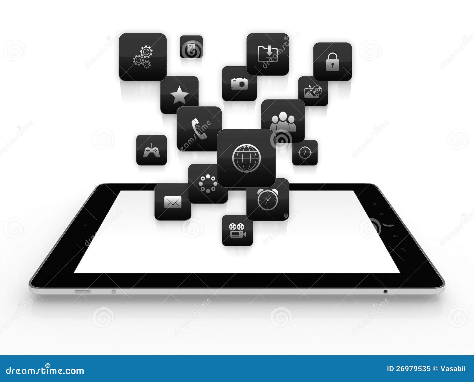 Ordenador de la tablilla stock de ilustración. Ilustración de teléfono ...