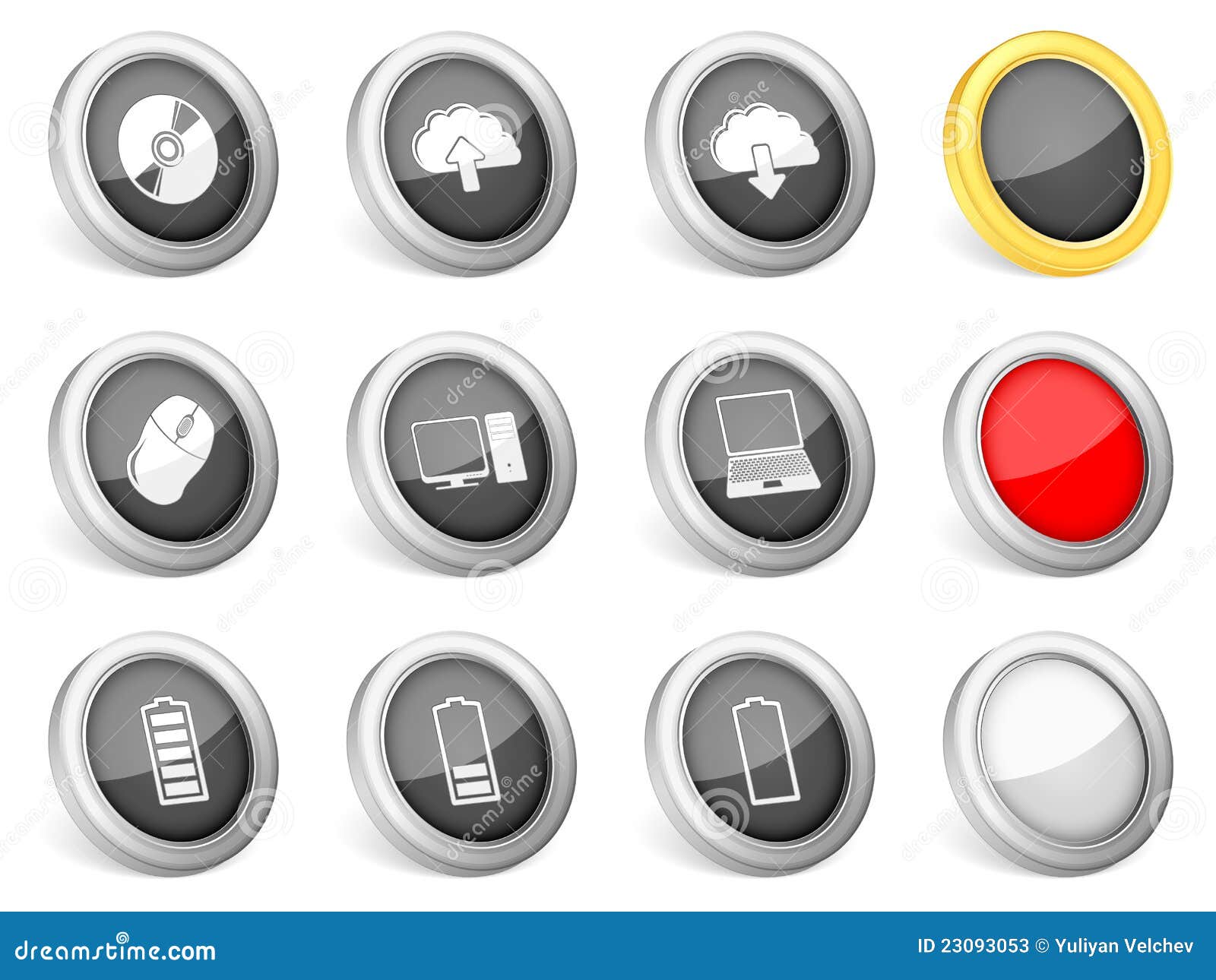 Ordenador de los iconos 3d ilustración del vector. Ilustración de forma ...