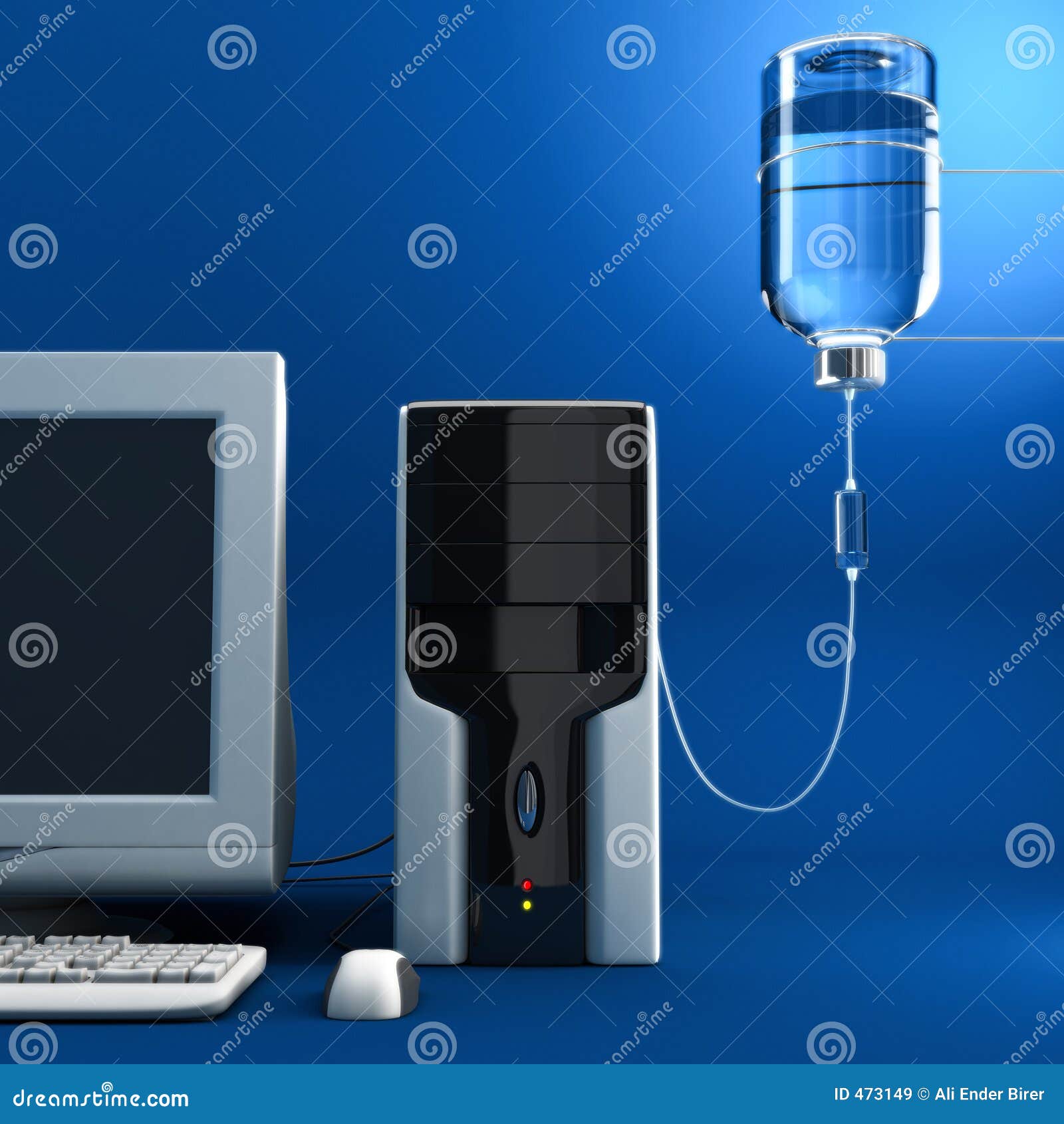 Ordenador enfermo stock de ilustración. Ilustración de inyecte - 473149