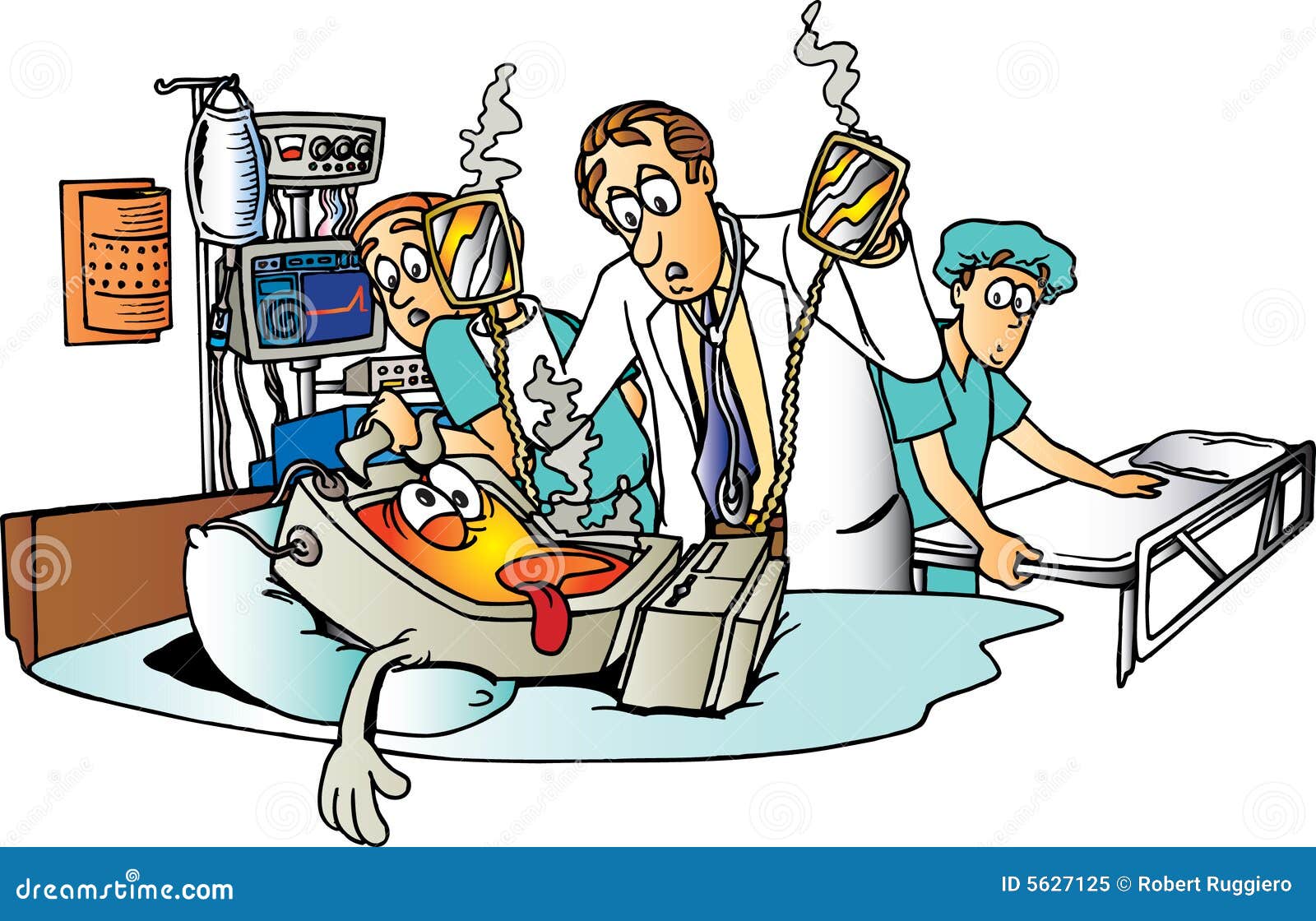 Ordenador enfermo ilustración del vector. Ilustración de moribundo ...