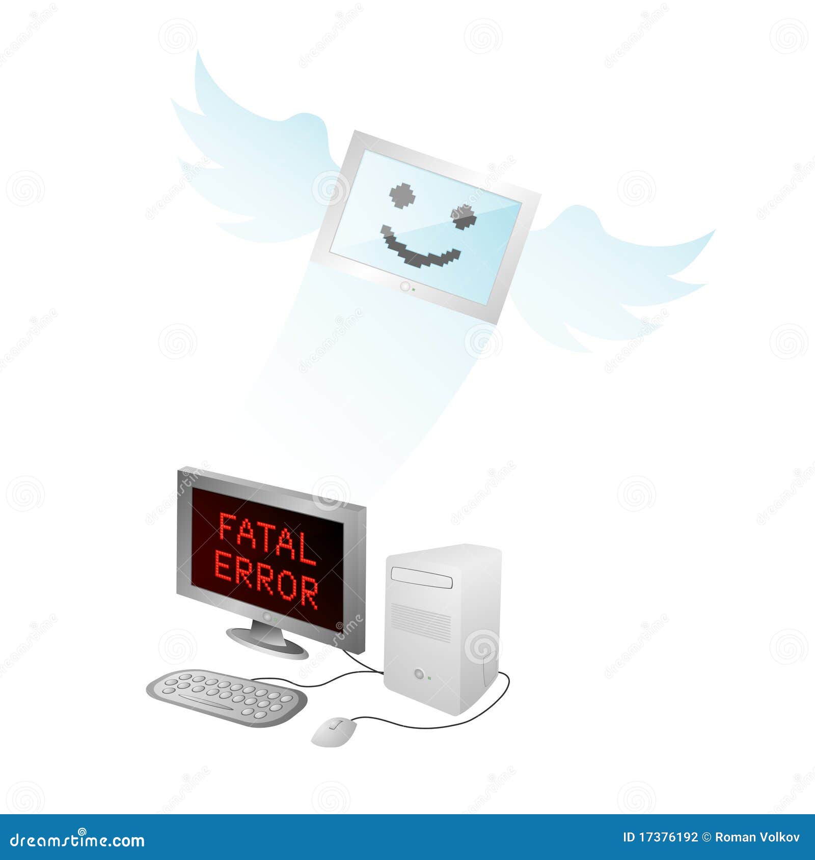 Ordenador muerto ilustración del vector. Ilustración de alegre - 17376192