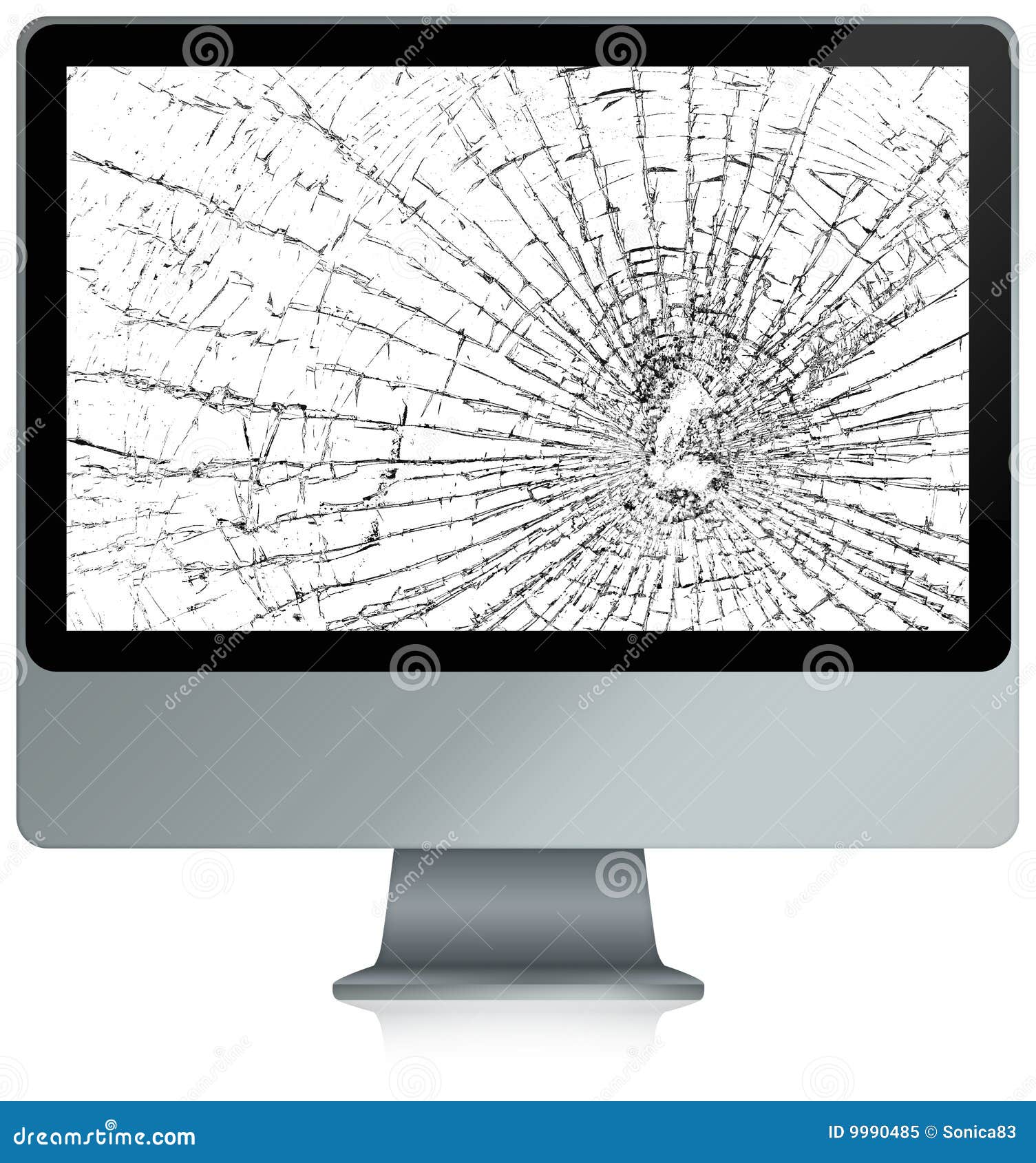 Ordenador roto stock de ilustración. Ilustración de ordenadores - 9990485