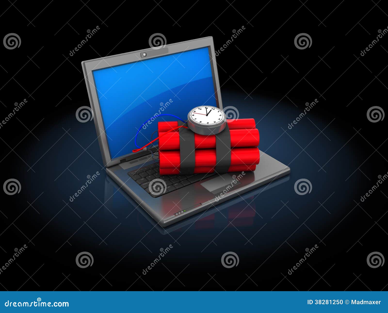 Ordenador y bomba stock de ilustración. Ilustración de circuito - 38281250