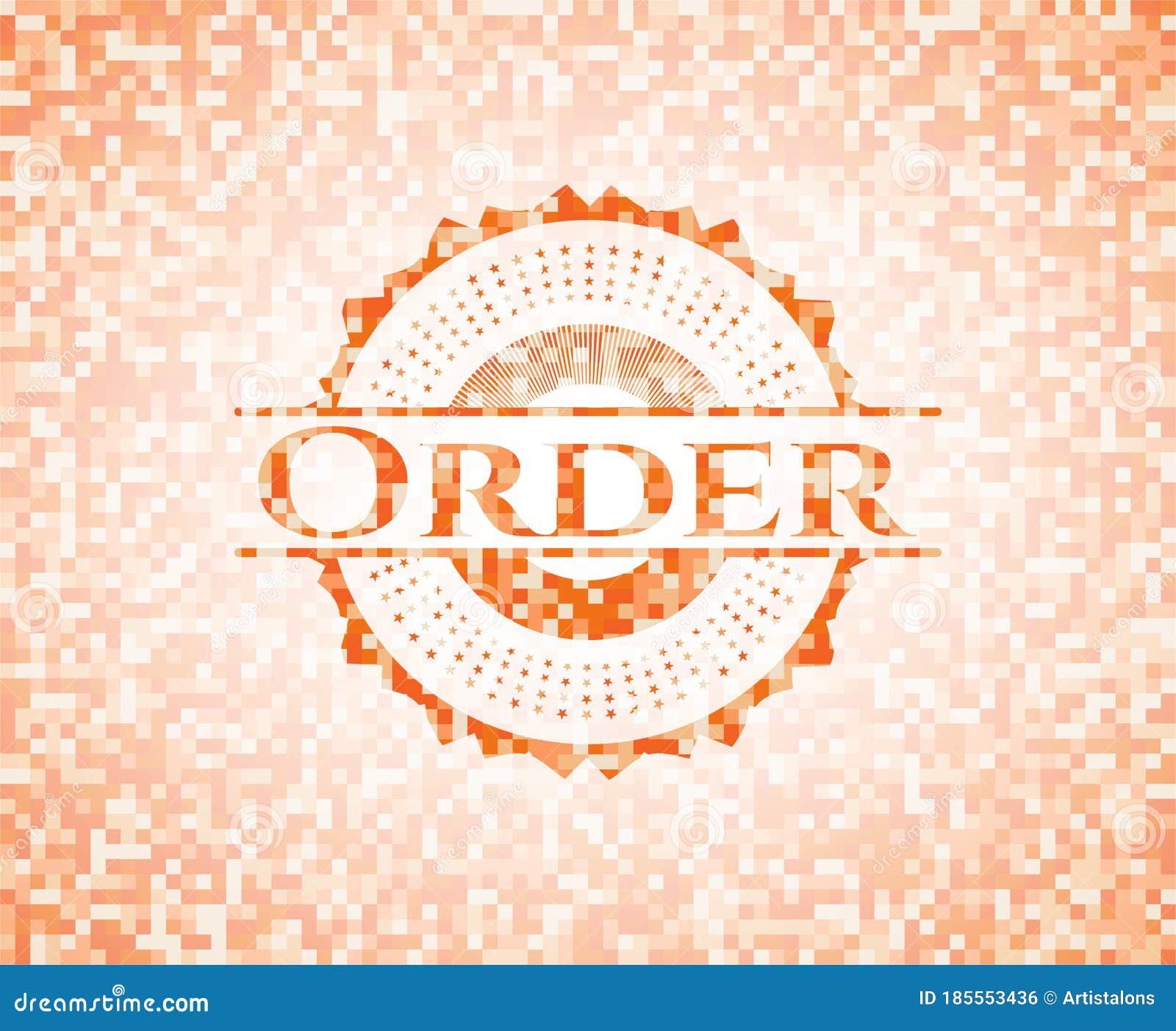 Order Abstract Orange Mosaic Emblem with Background EPS10 Stock Vector ...