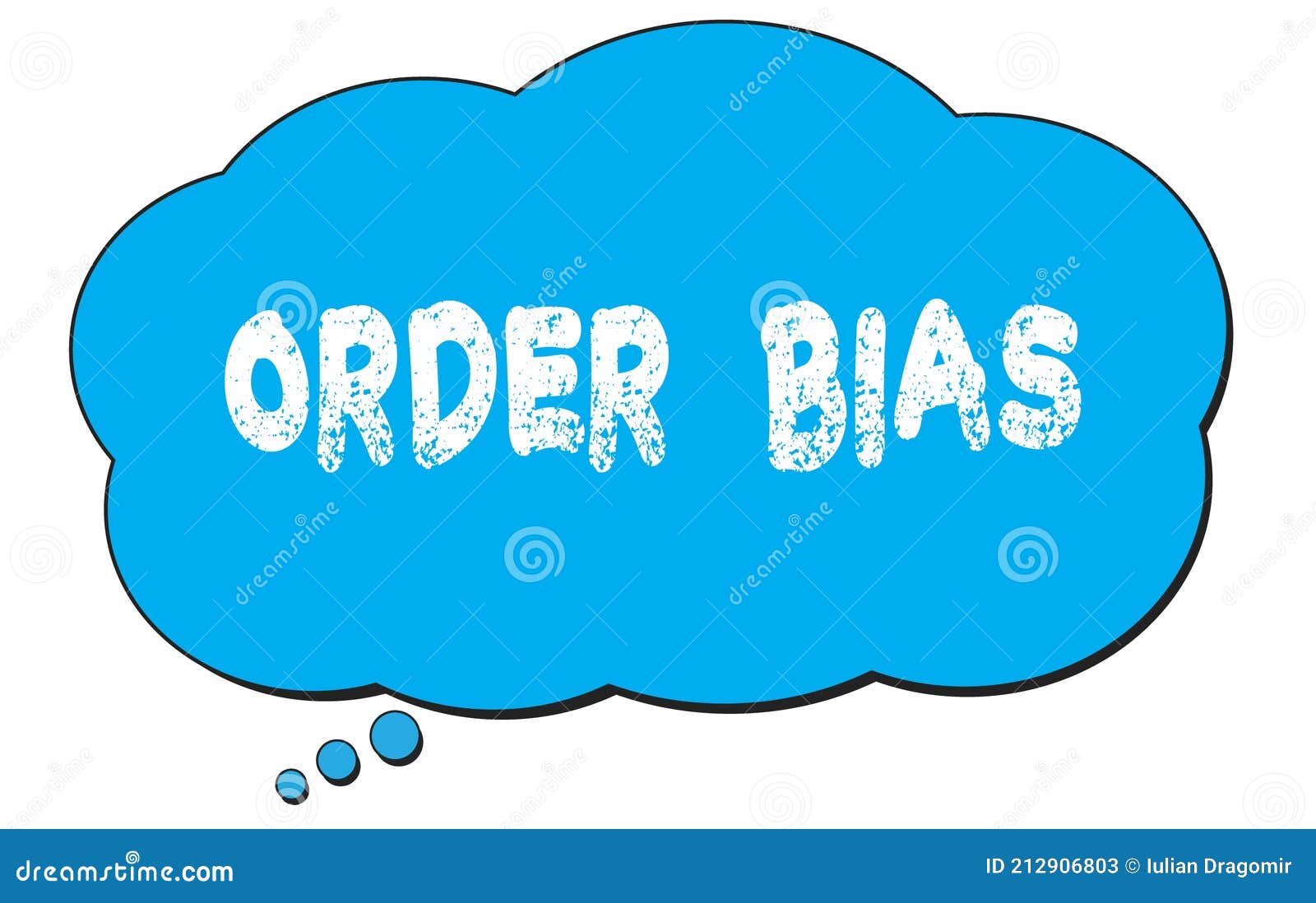 ORDER BIAS Text Written on a Blue Thought Bubble Stock Illustration ...