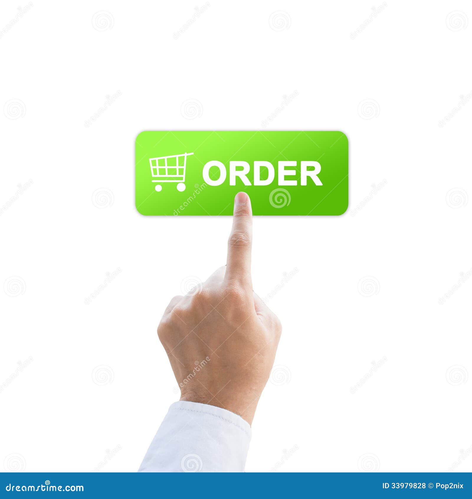 Order Button with Real Hand Stock Photo - Image of shadow, digital ...