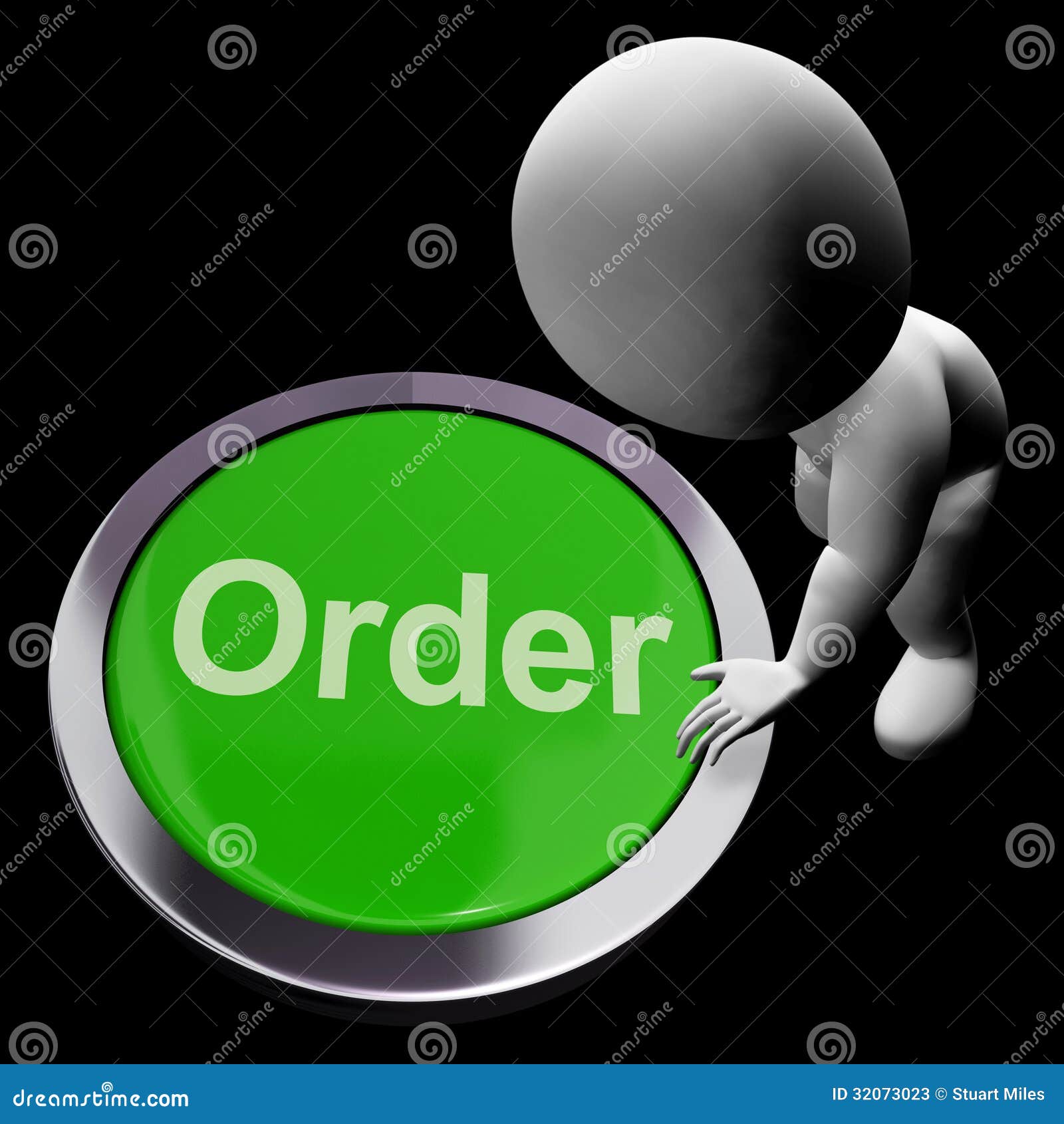 Order Button Showing Buying Online in Web Stores Stock Illustration ...