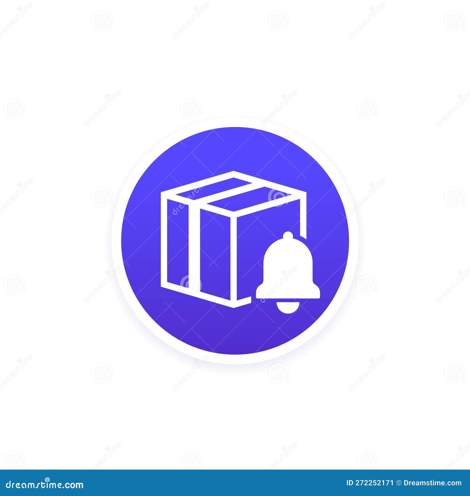 Order Delivery Notification Icon with a Box Stock Vector - Illustration ...
