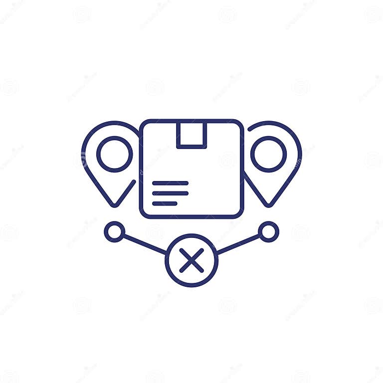 Order Delivery Problem Line Icon with Parcel, Box Stock Vector ...