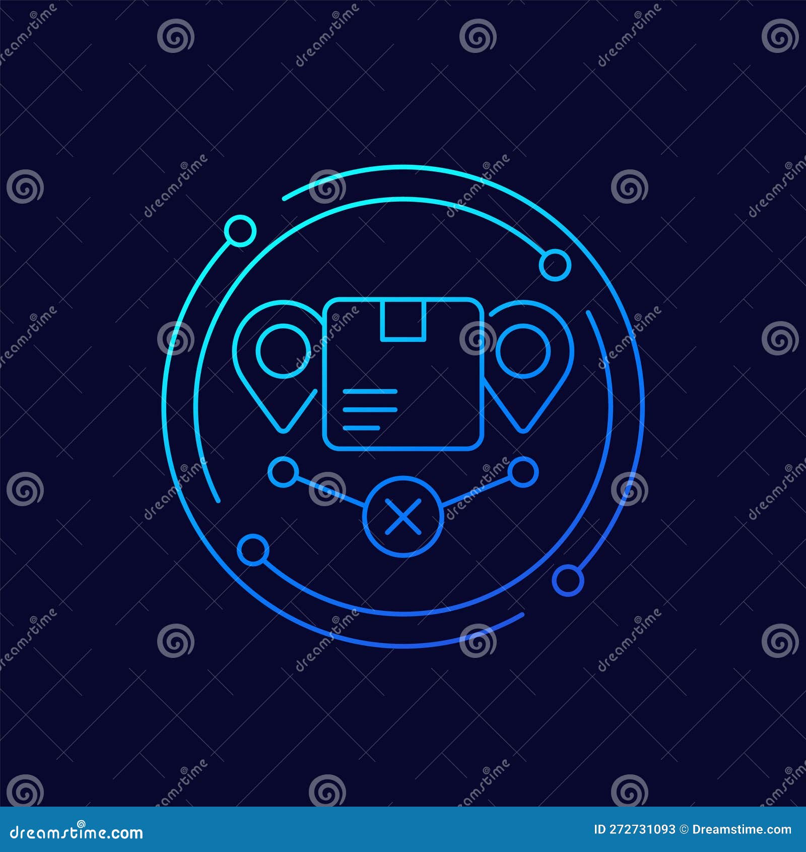 Order Delivery Problem Line Icon with a Parcel Stock Vector ...