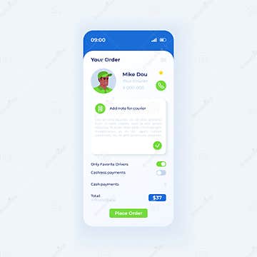 Order Details Smartphone Interface Vector Template Stock Vector ...