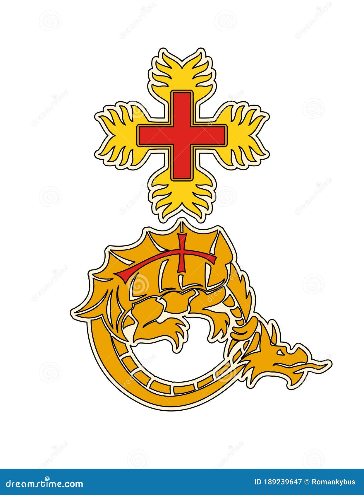 Order of the Dragon emblem stock vector. Illustration of black - 189239647