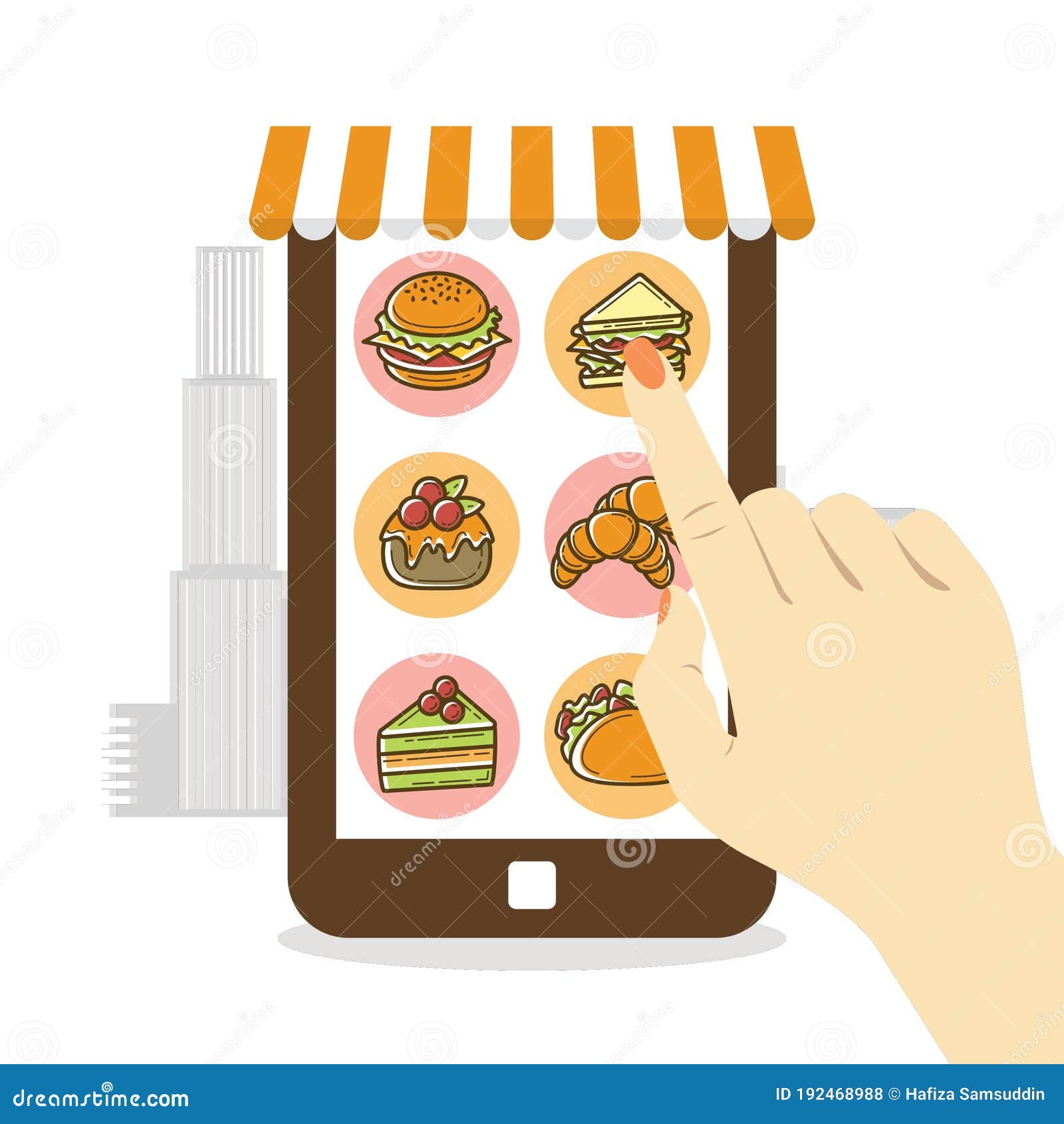 Order Food Online Concept. Vector Illustration Decorative Design Stock ...