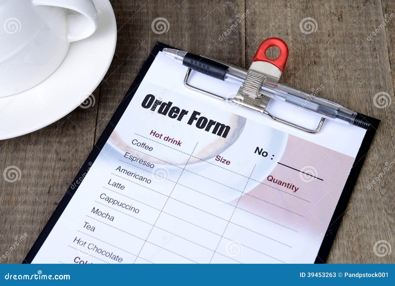 Order form clipboard. stock image. Image of list, drink - 39453263