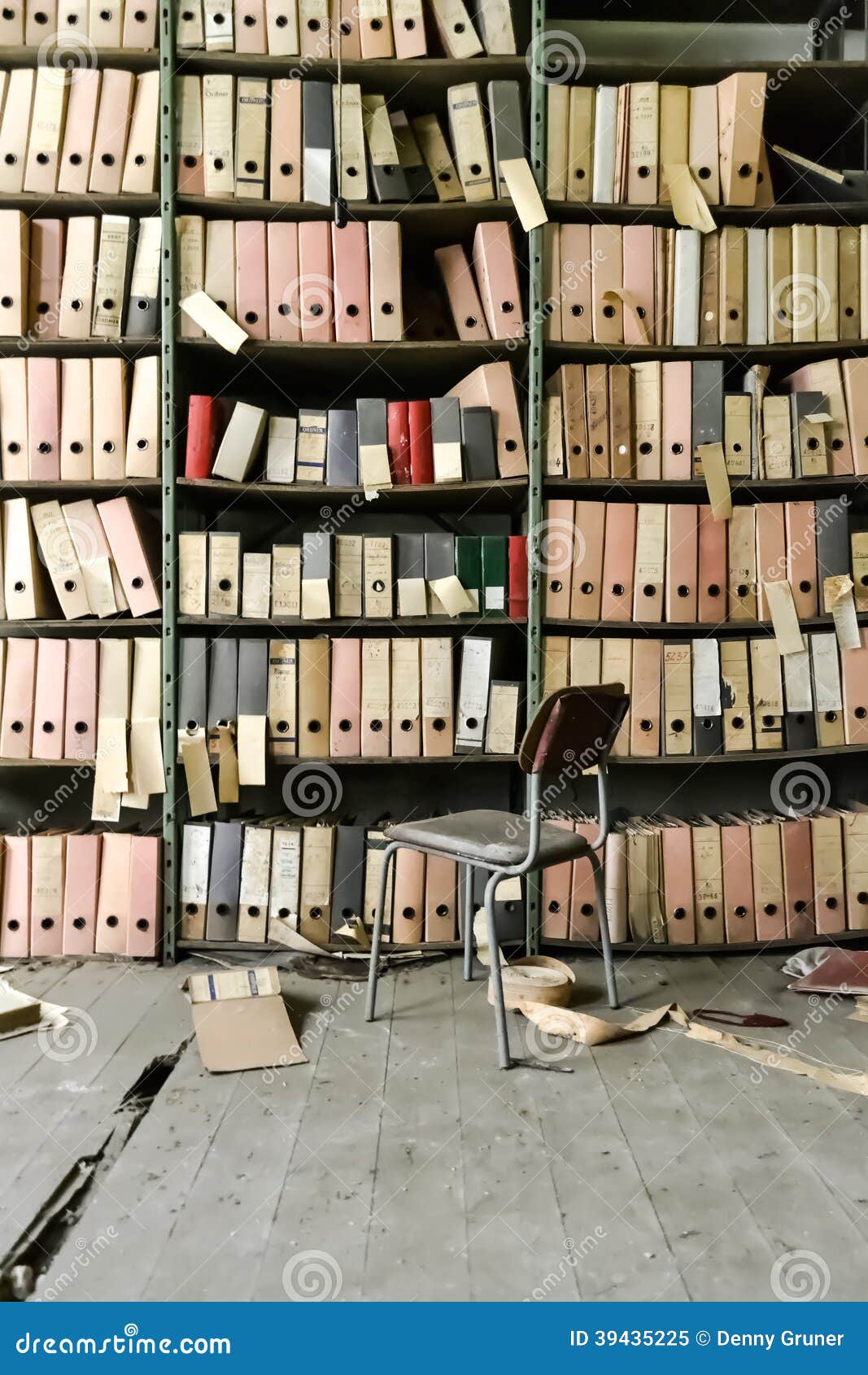 Obsolete Folders and Data Binders on Shelf Stock Image - Image of ...