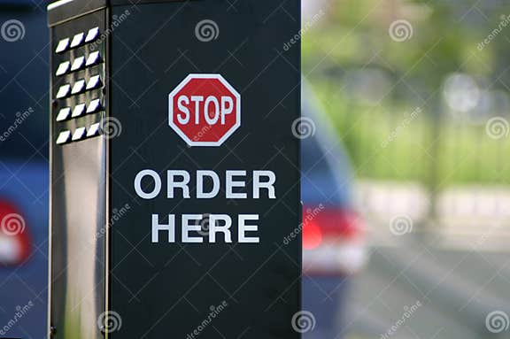 Order Here stock photo. Image of stop, place, speaker, signs - 198436
