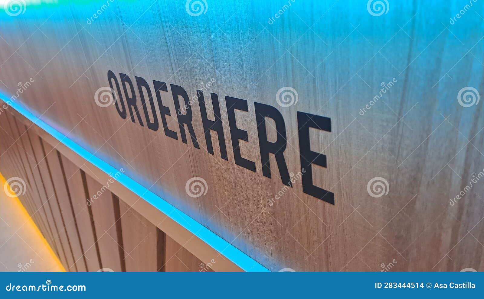 Order Here Sign Font for Cafe Decoration Stock Photo - Image of line ...