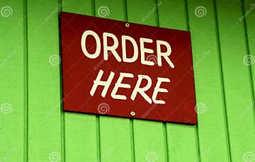 Order here sign stock photo. Image of text, shop, commerce - 32822440