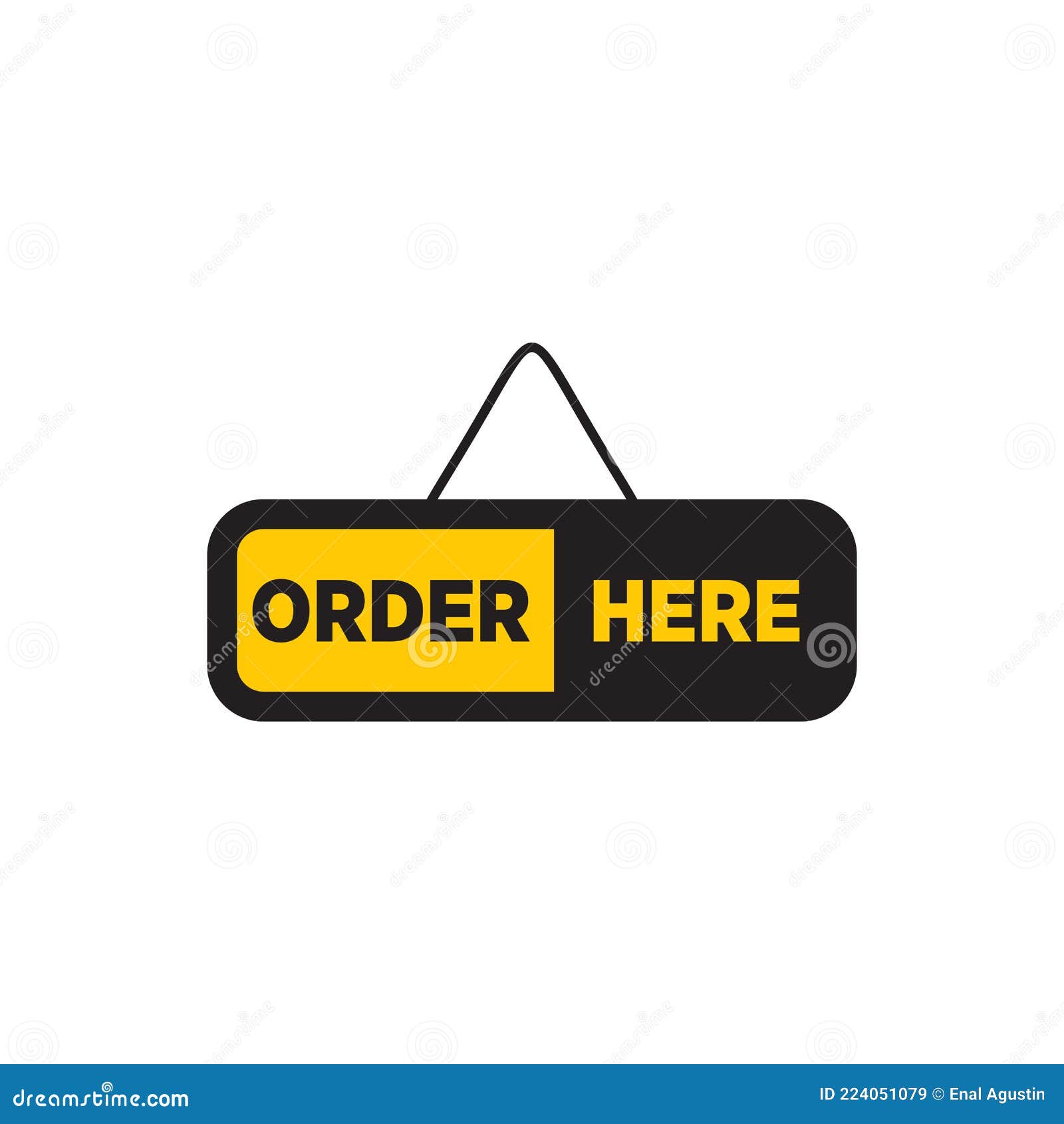 Order Here Sign Logo Design Template Stock Vector - Illustration of ...