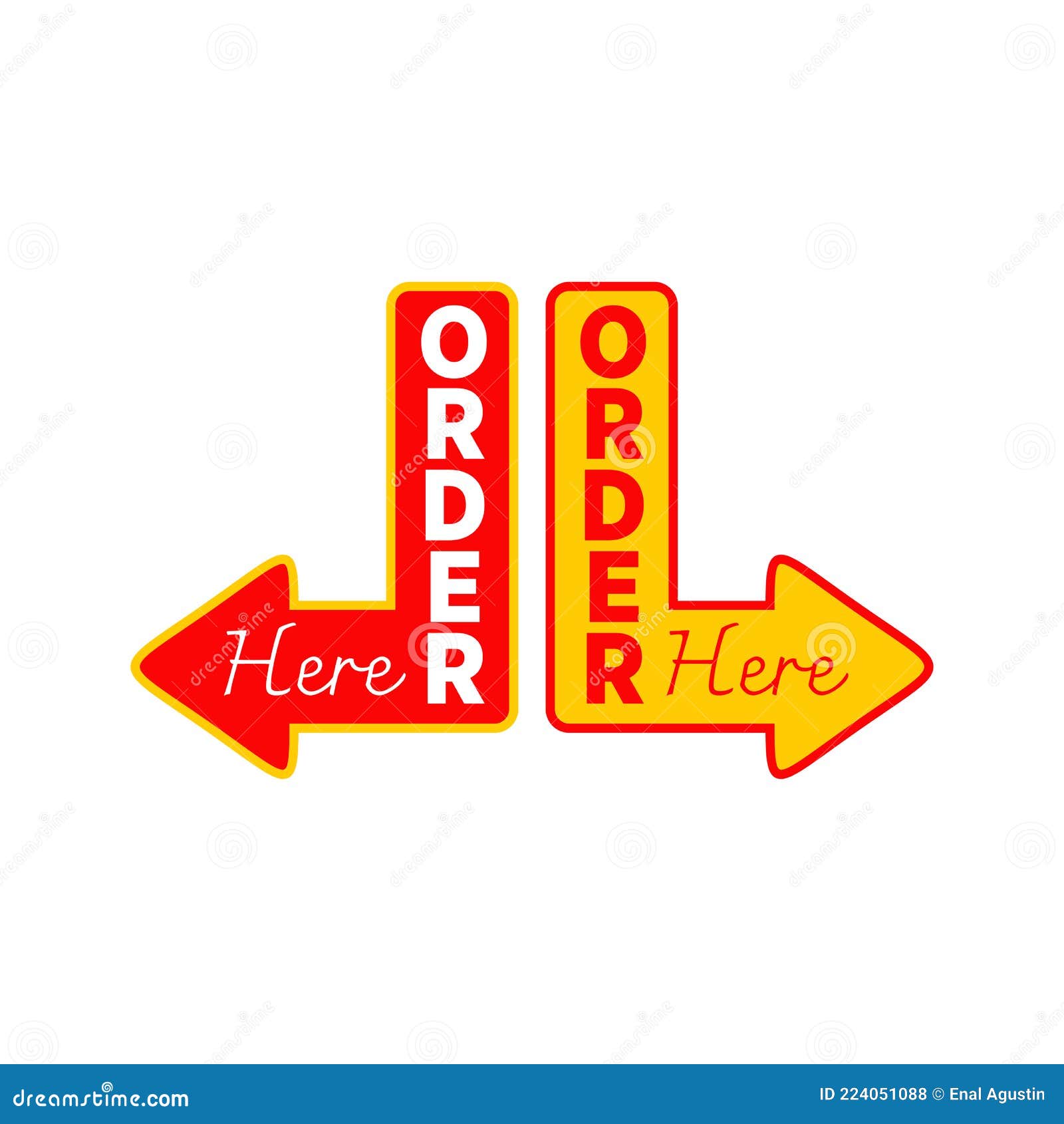 Order Here Sign Logo Design Template Stock Vector - Illustration of ...