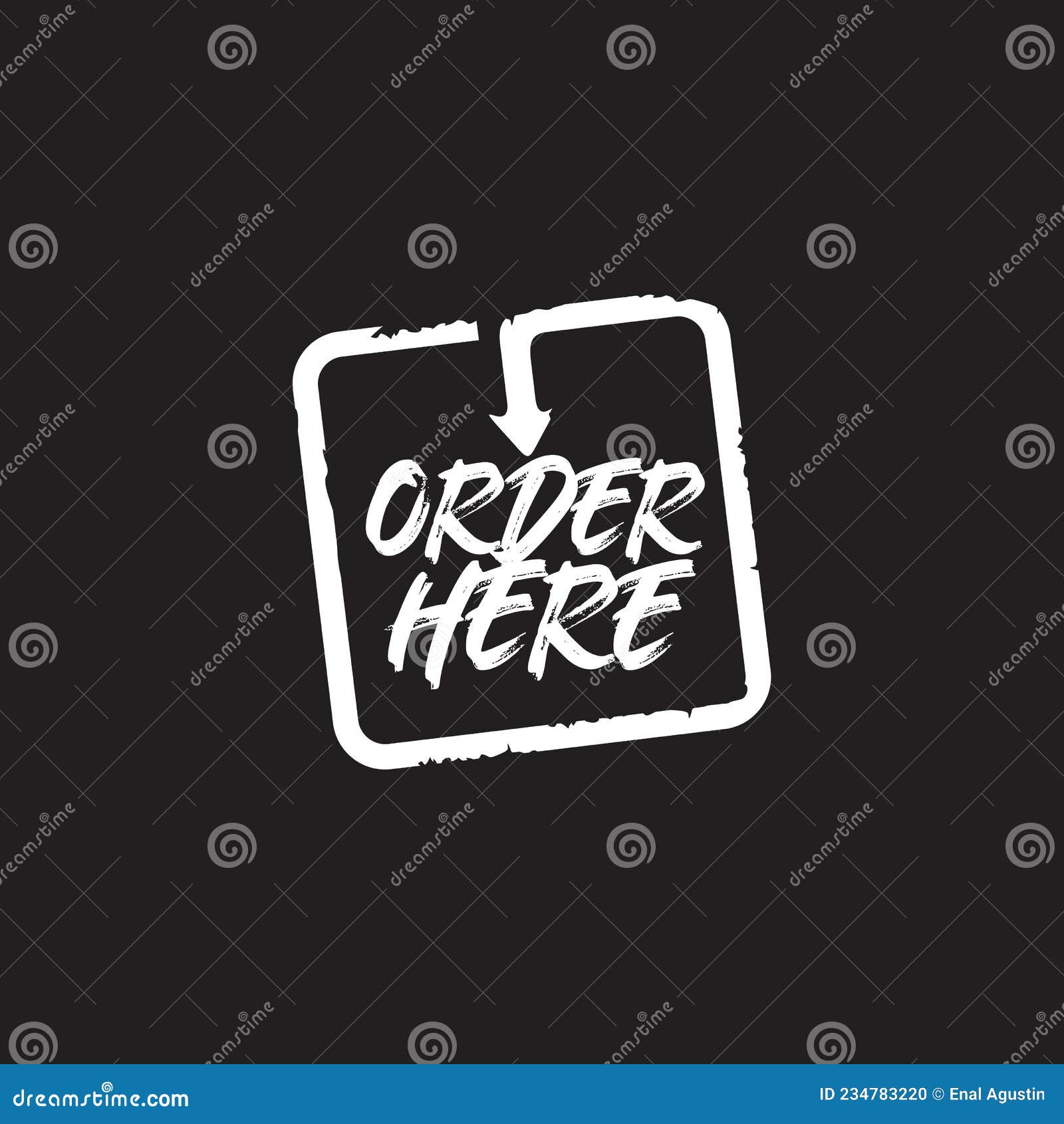 Order Here Rough Brushed Hand Lettering Typography Sales And Marketing ...