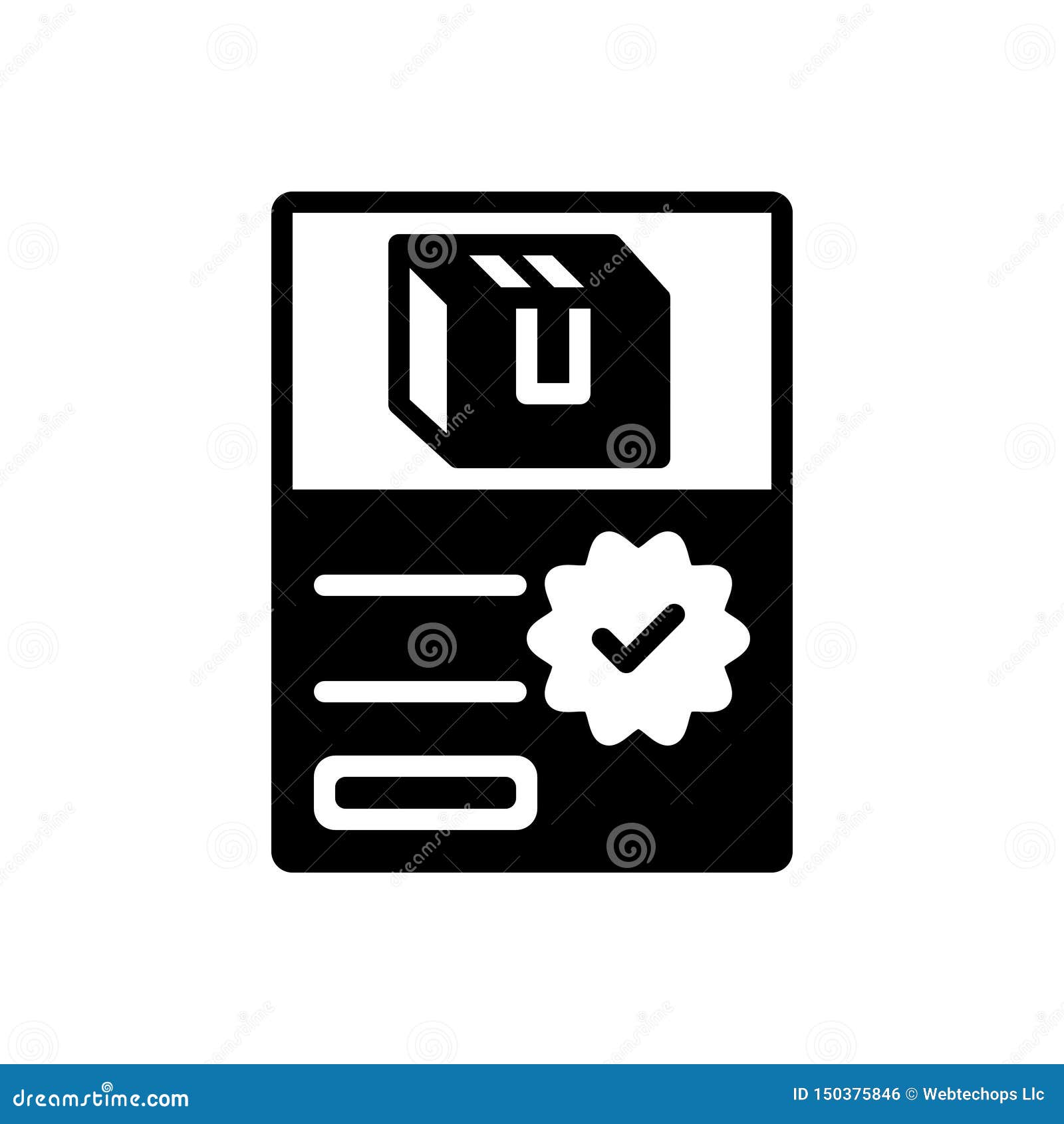 Black Solid Icon for Order, Parcel and Package Stock Vector ...