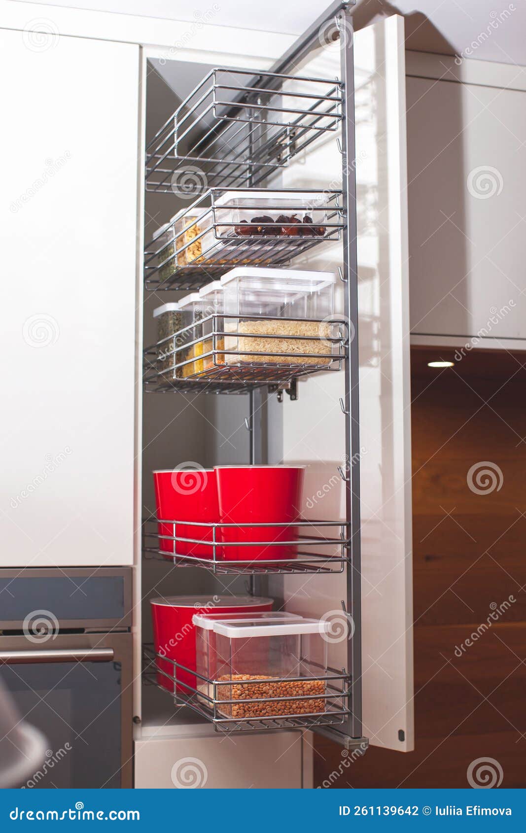 Order in the Kitchen. Storage System. Stock Photo - Image of entry ...