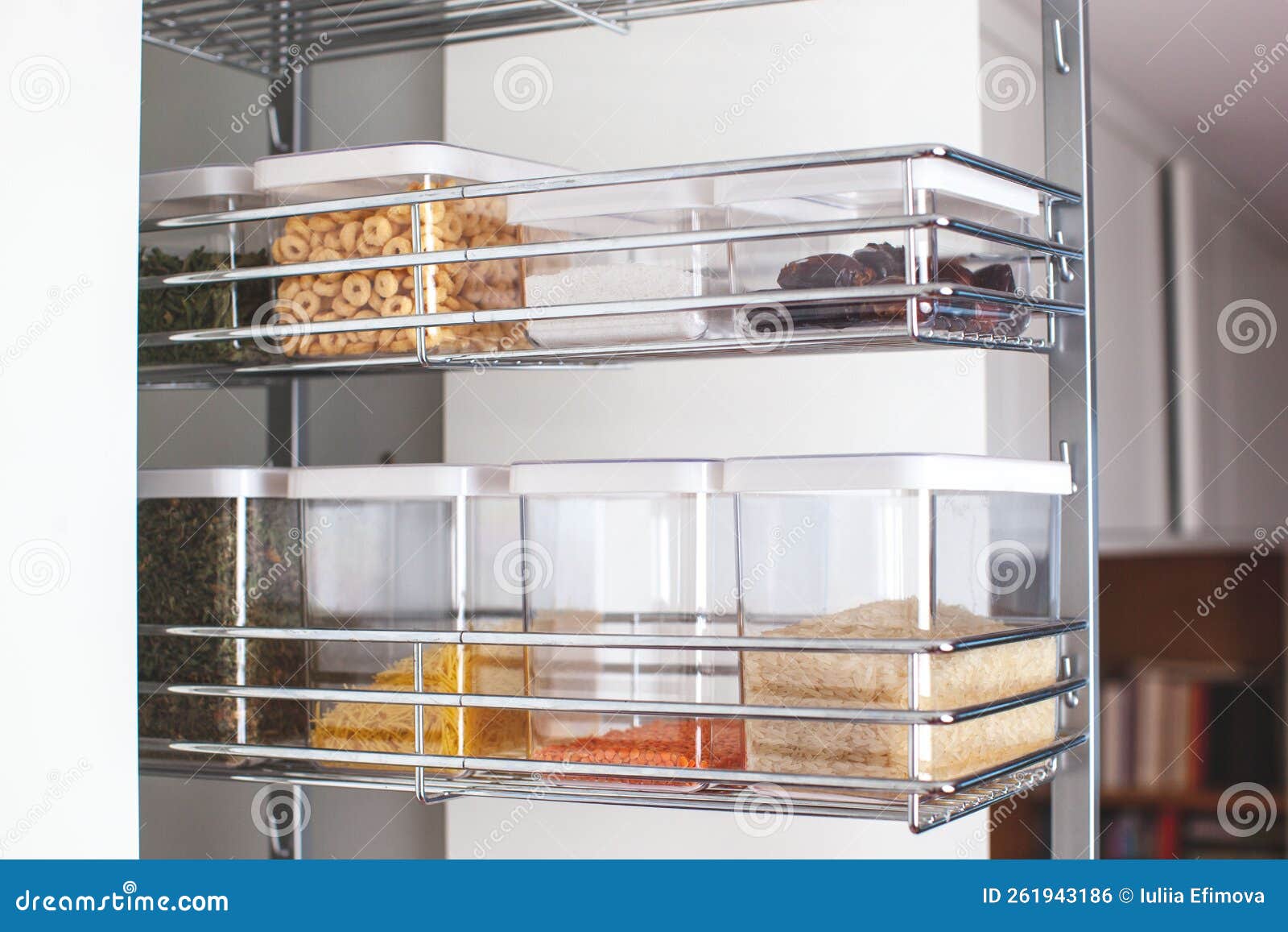 Order in the Kitchen. Storage System. Stock Photo - Image of products ...