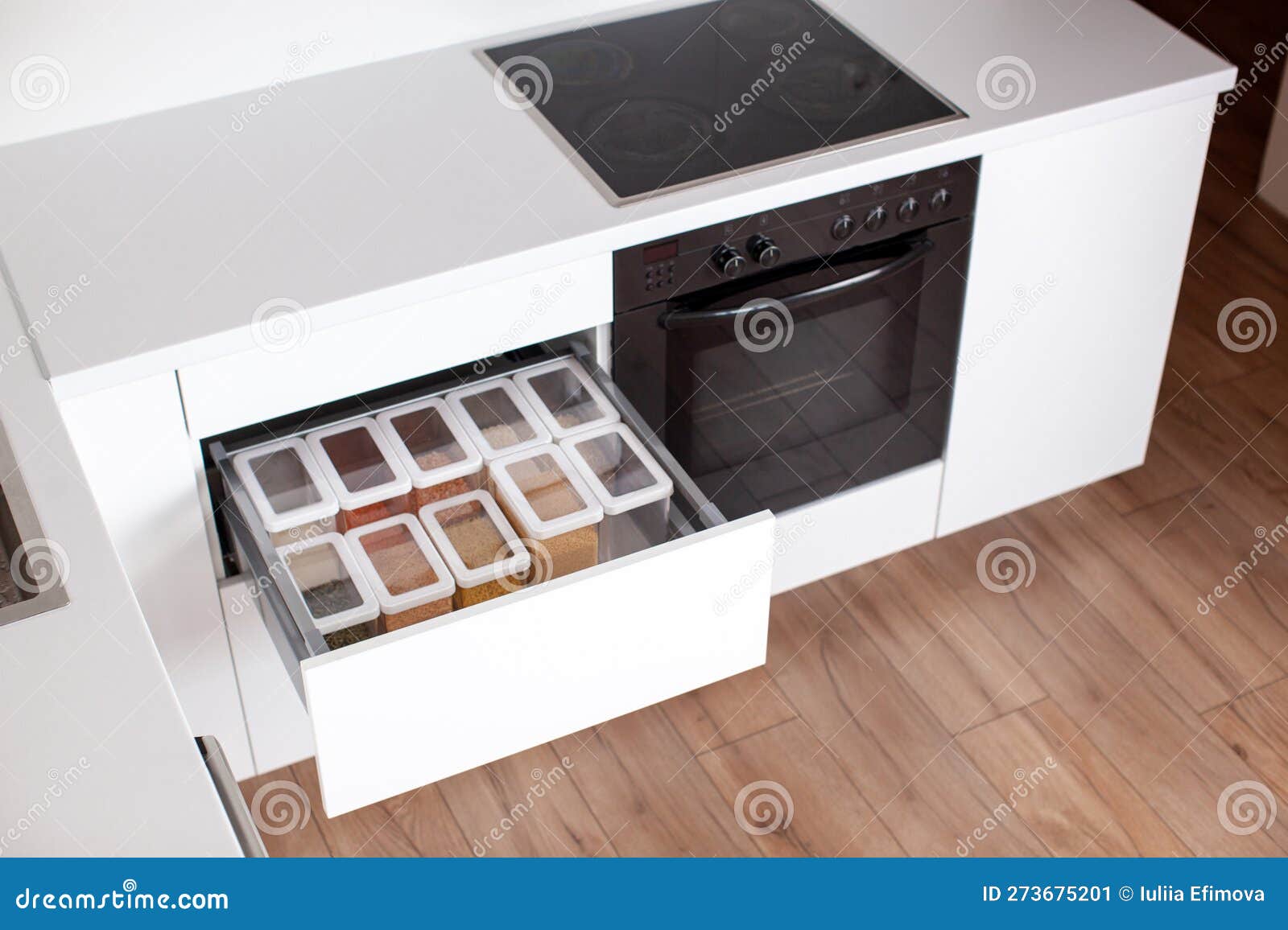 Order in the Kitchen. Storage System. Stock Image - Image of peas ...