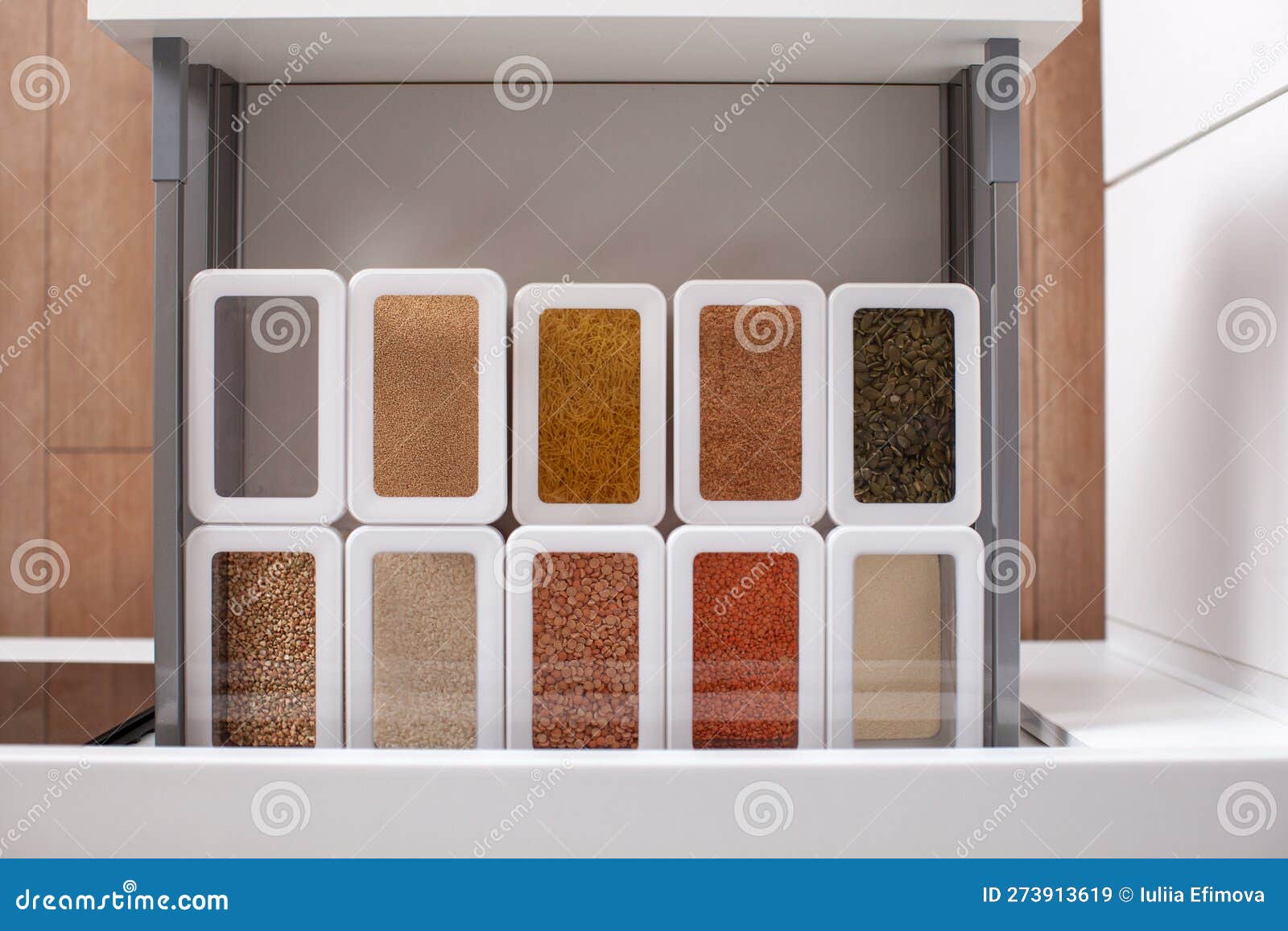 Order in the Kitchen. Storage System. Stock Image - Image of laundry ...