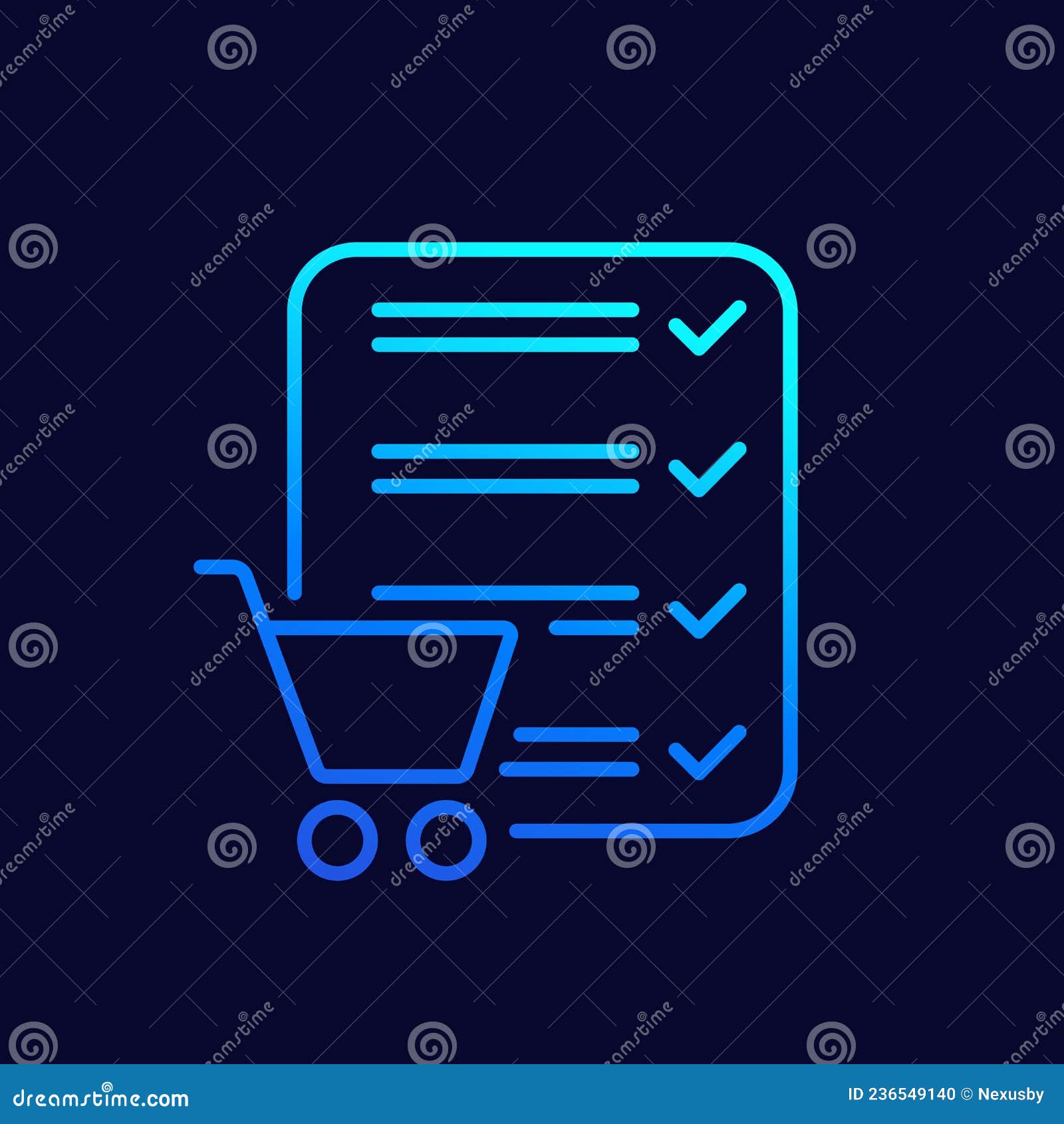 Order List Line Icon, Vector Stock Vector - Illustration of check, sell ...