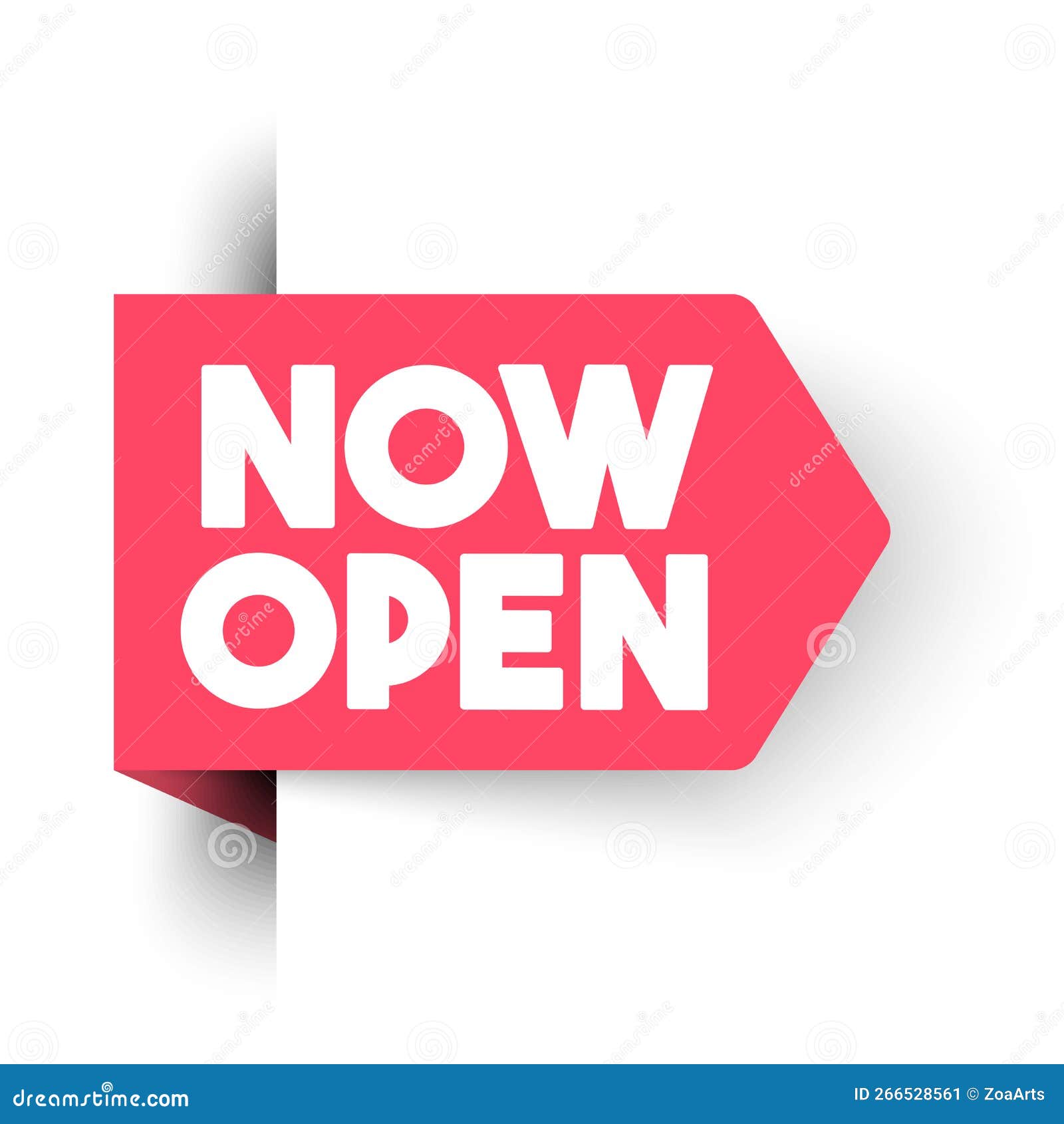 Red Label with Text Now Open Stock Vector - Illustration of hotel, open ...
