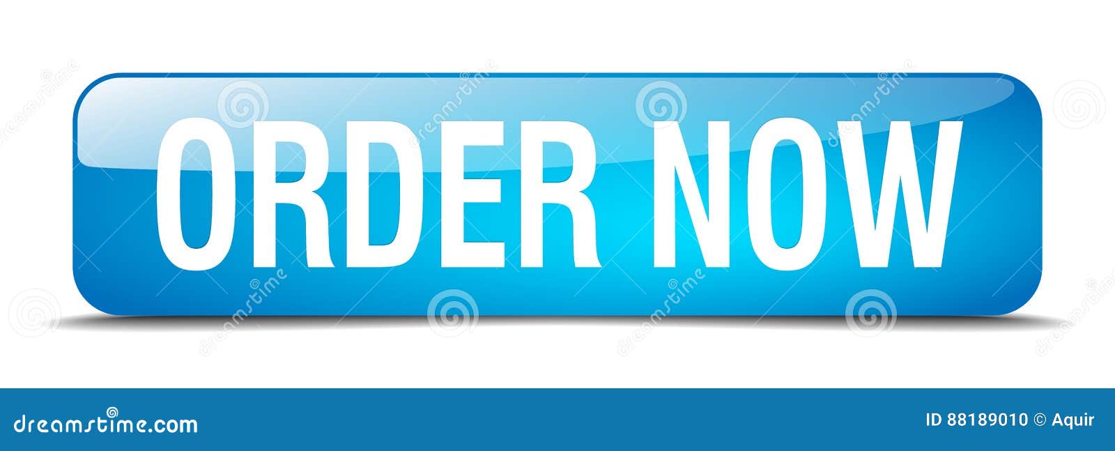 Order Now Blue Square 3d Realistic Web Button Stock Vector ...