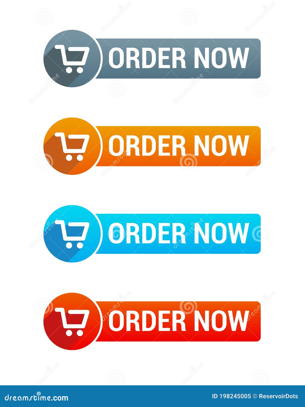 Order Now Buttons stock vector. Illustration of element - 198245005