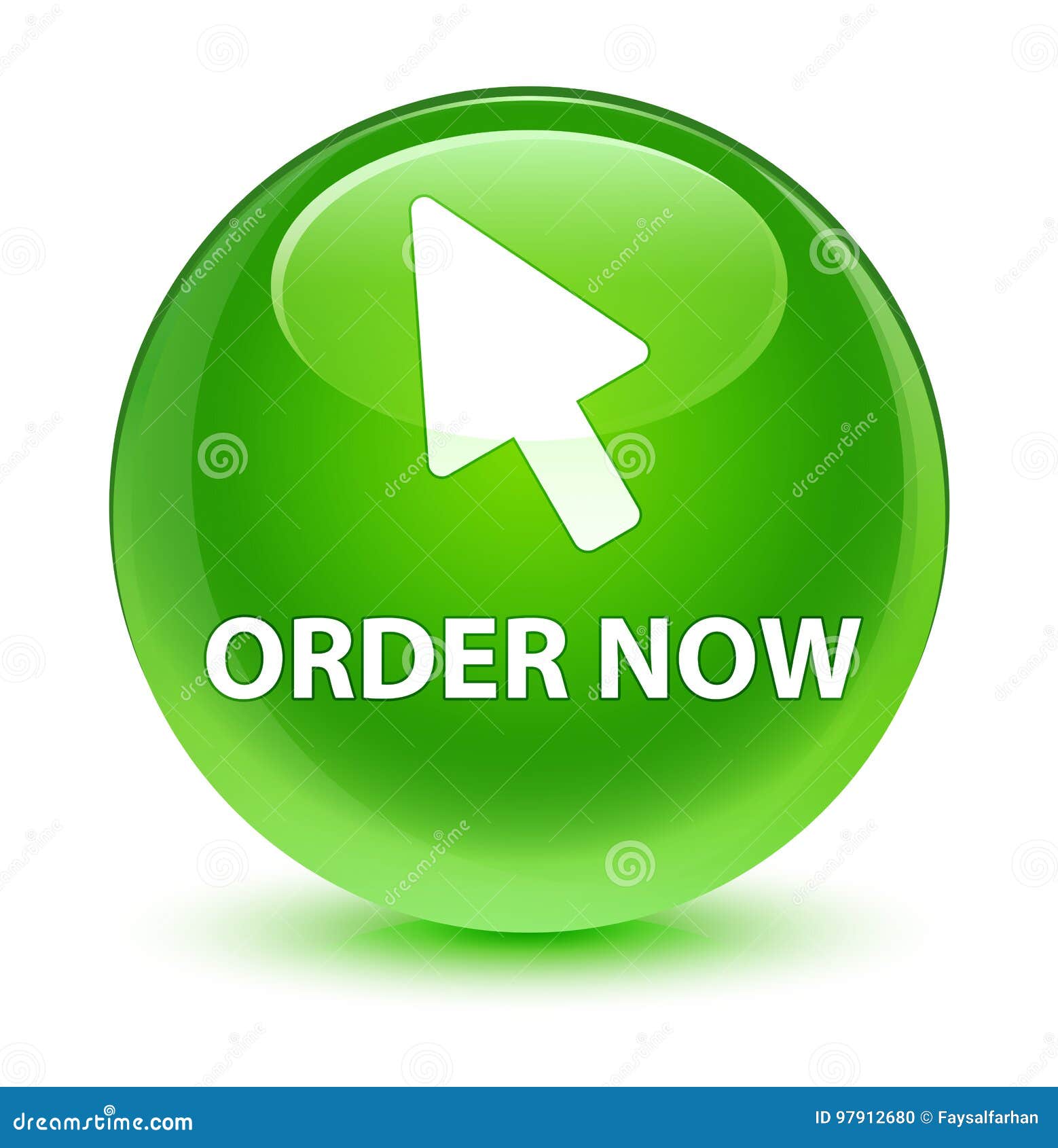 Order Now (cursor Icon) Glassy Green Round Button Stock Illustration ...