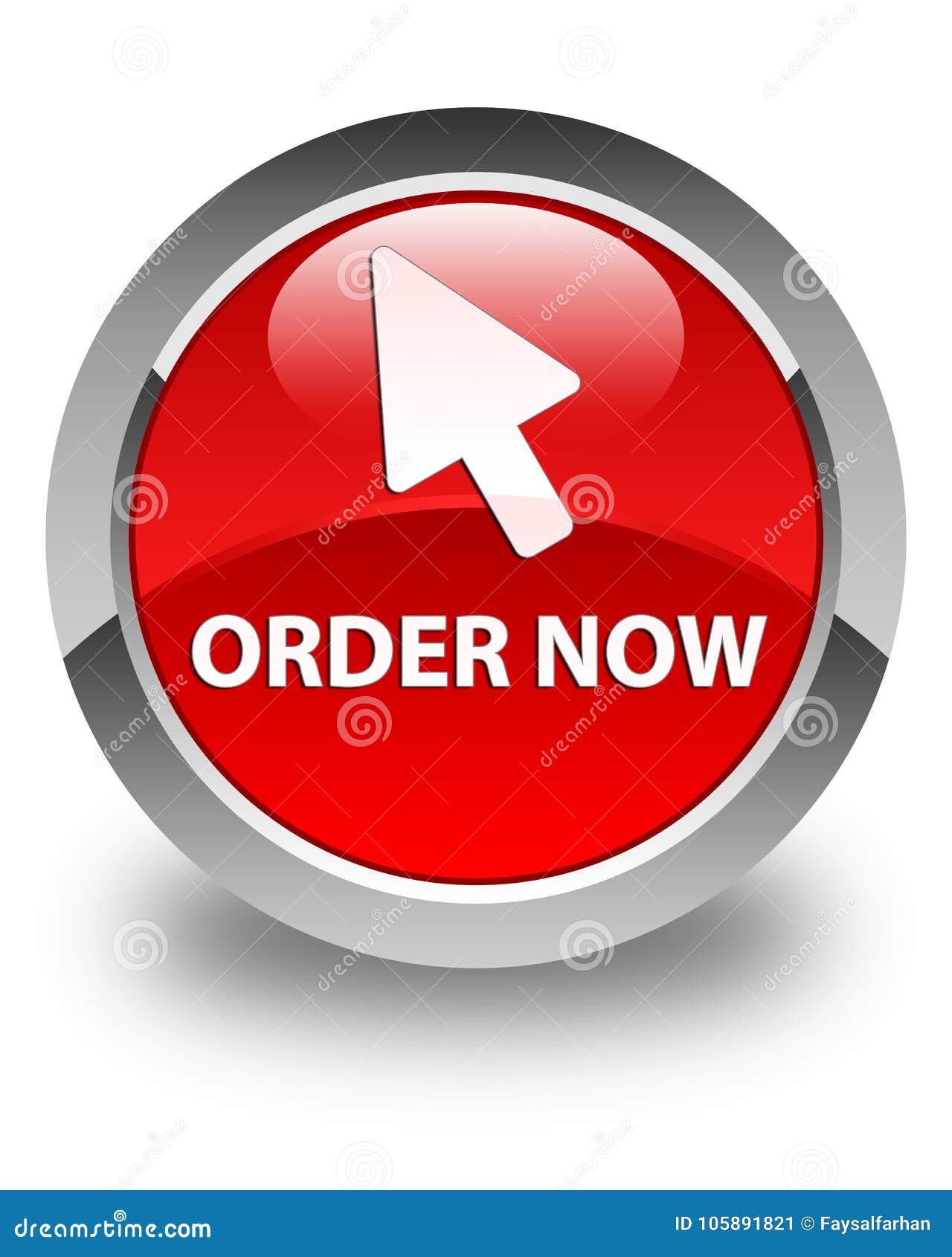 Order Now (cursor Icon) Glossy Red Round Button Stock Illustration ...