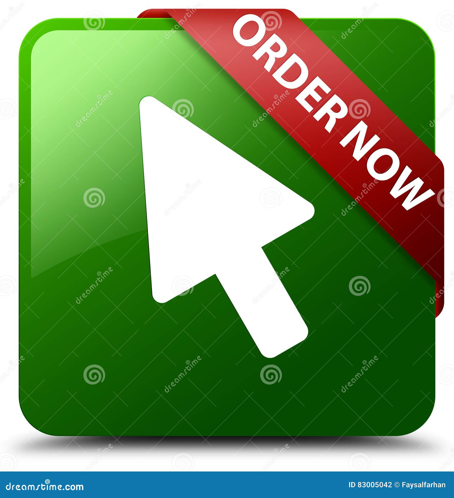 Order Now Cursor Icon Green Square Button Stock Illustration ...