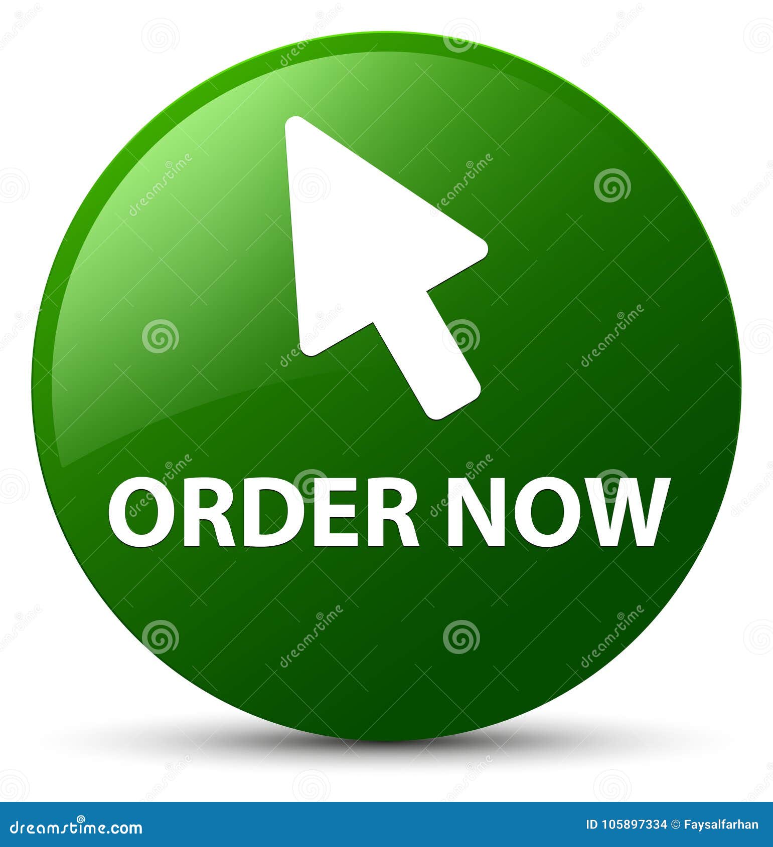 Order Now (cursor Icon) Green Round Button Stock Illustration ...