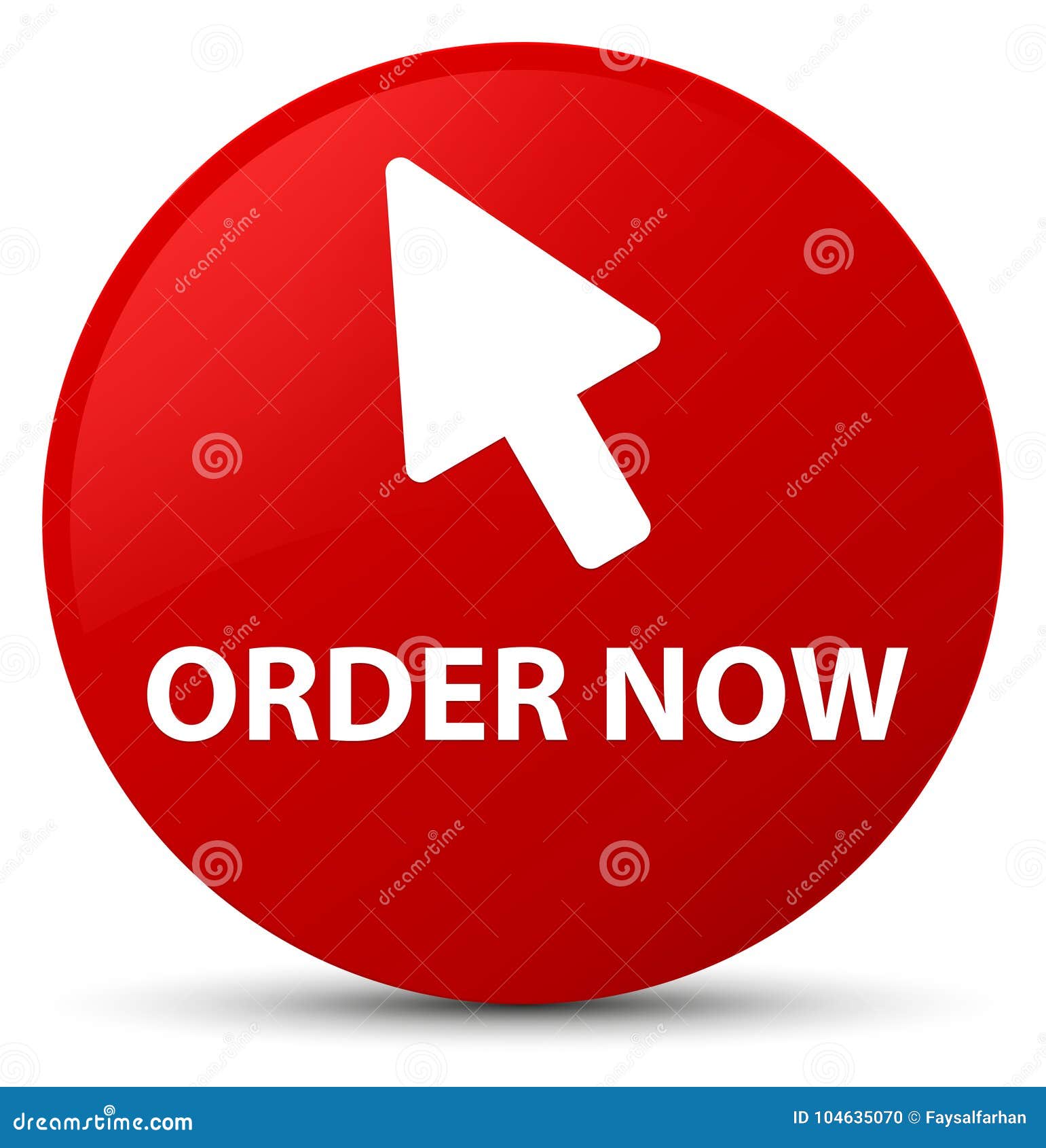 Order Now (cursor Icon) Red Round Button Stock Illustration ...