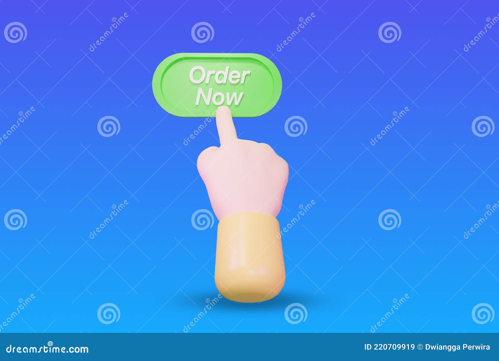 Order Now 3d hand render stock illustration. Illustration of hand ...