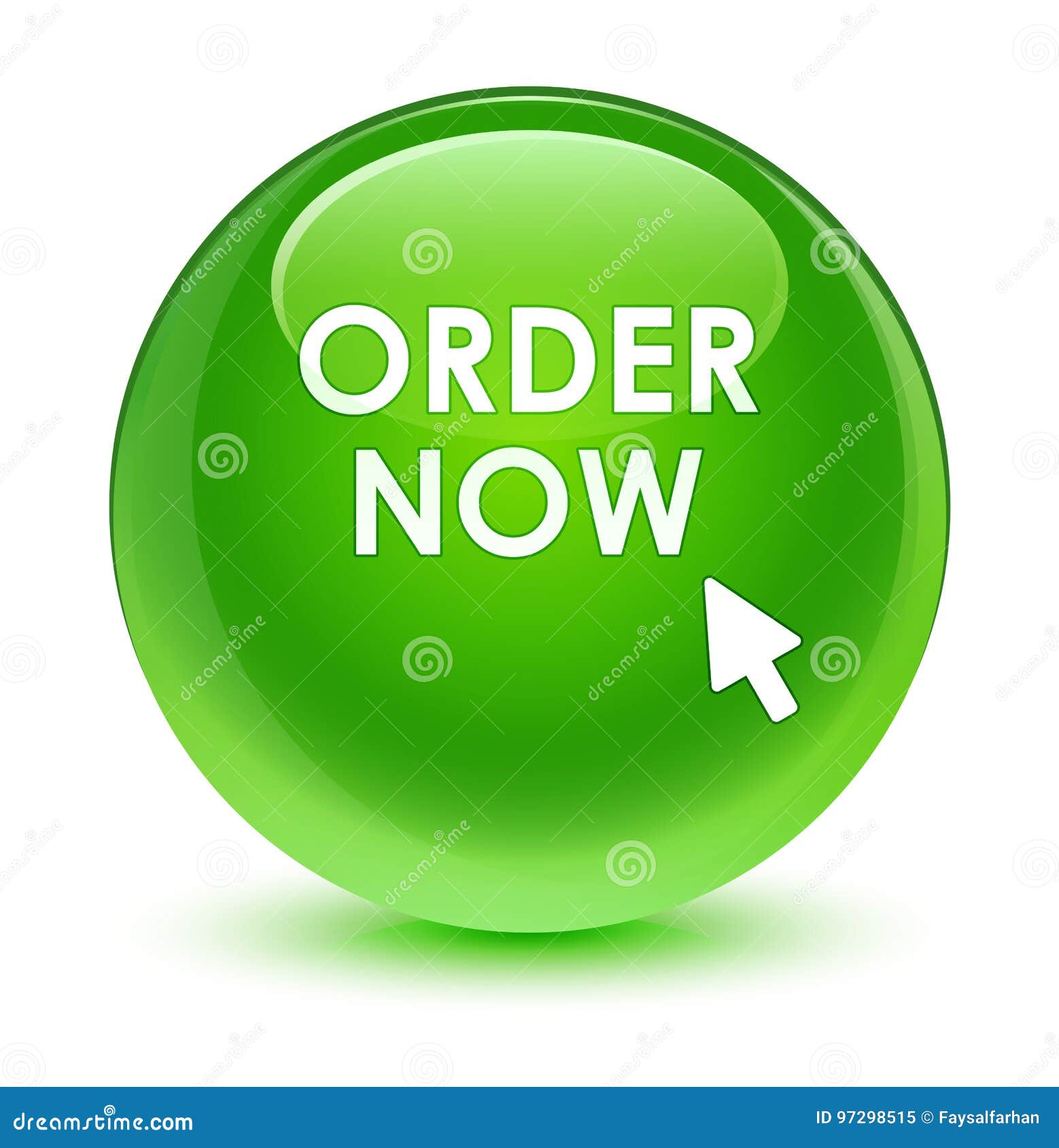 Order Now Glassy Green Round Button Stock Illustration - Illustration ...