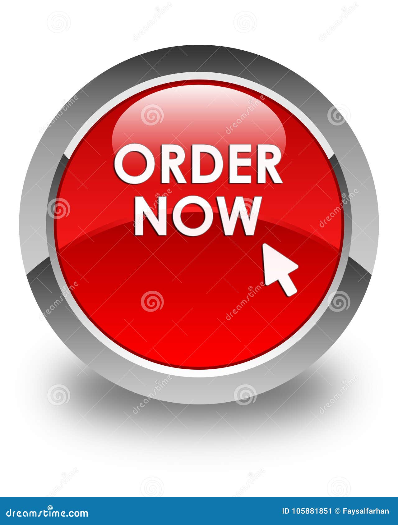 Order Now Glossy Red Round Button Stock Illustration - Illustration of ...