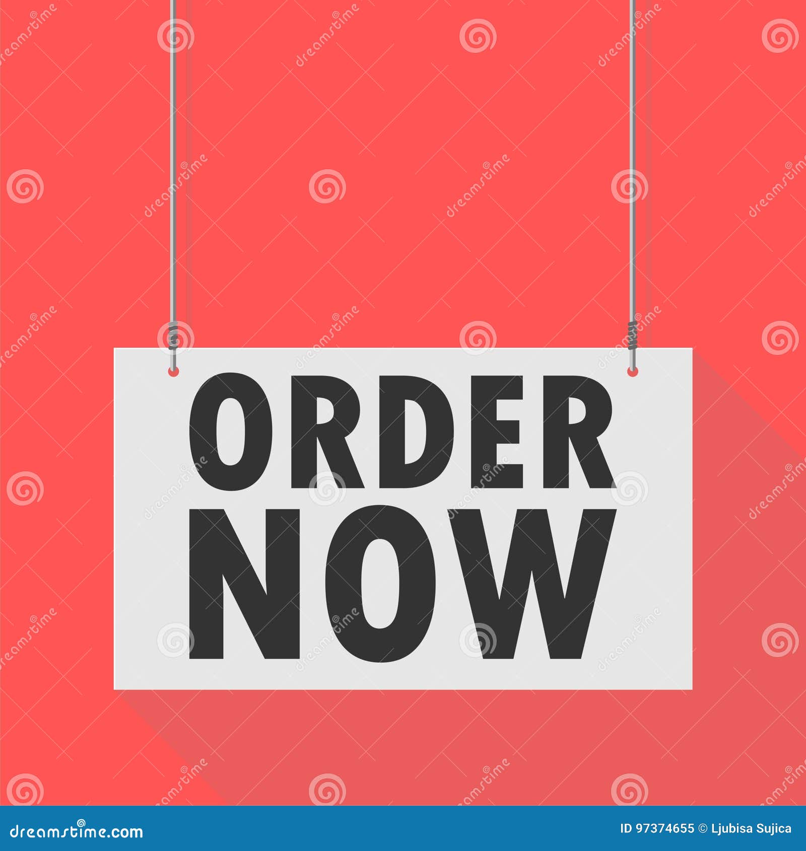 Order now Hanging Sign stock vector. Illustration of banner - 97374655